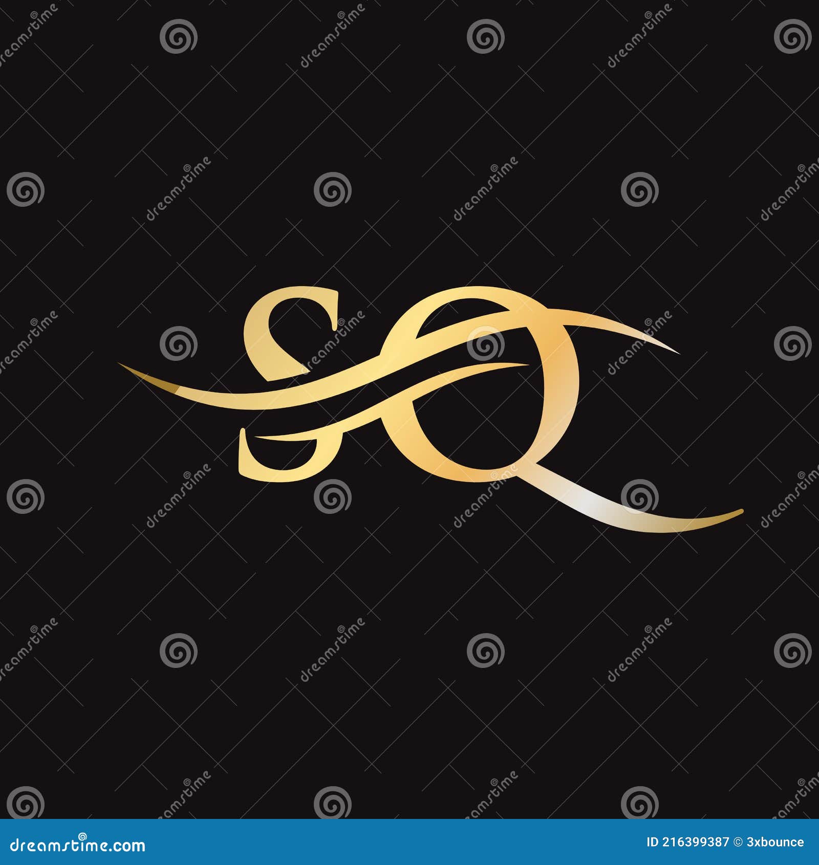 SQ Logo Design. Initial SQ Letter Logo Design Luxury Concept Stock ...