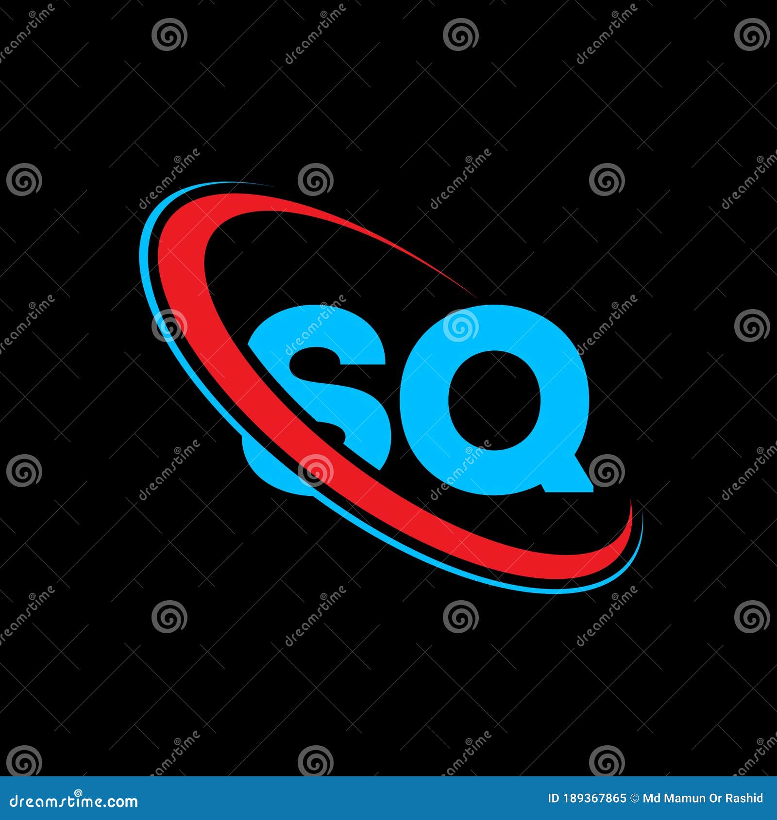 SQ S Q Letter Logo Design. Initial Letter SQ Linked Circle Uppercase ...
