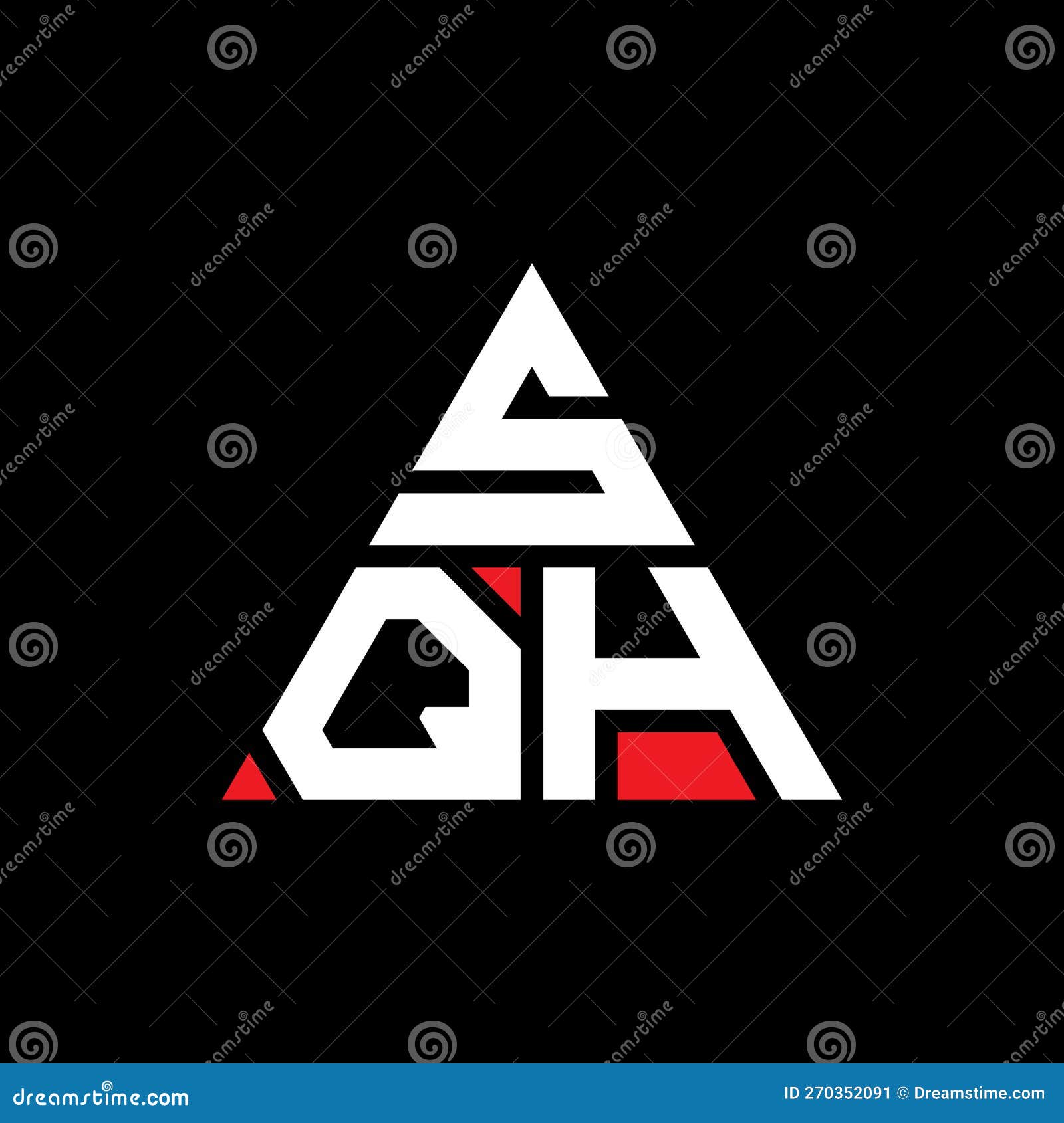 SQH Triangle Letter Logo Design with Triangle Shape. SQH Triangle Logo ...