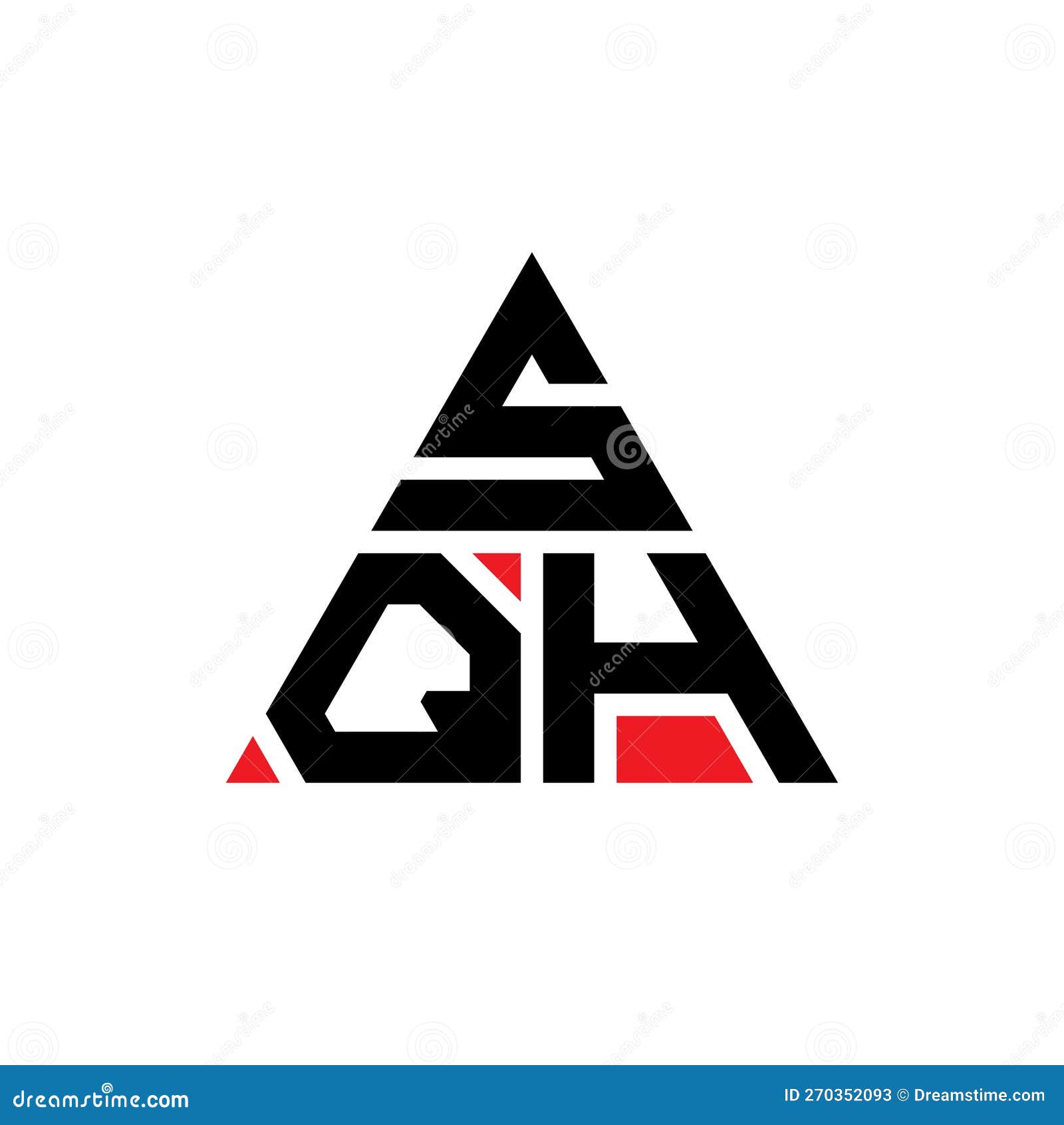 SQH Triangle Letter Logo Design with Triangle Shape. SQH Triangle Logo ...