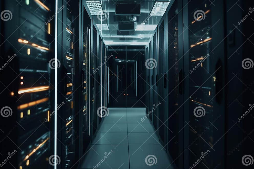 Sql Code on Relational Tables in Server Room Stock Illustration ...