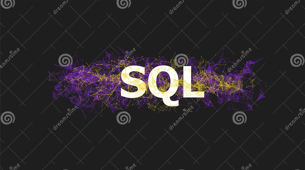 SQL Database Banner with Colorful Plexus Design Stock Vector ...