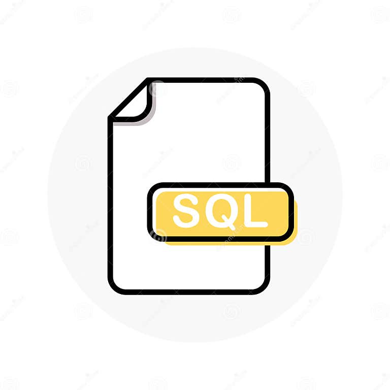 SQL File Format, Extension Color Line Icon Stock Vector - Illustration ...