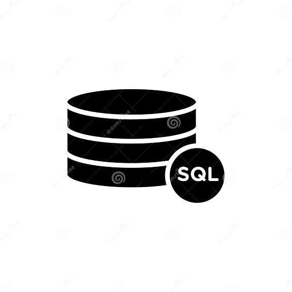 SQL Line Icon Isolated on White Background Stock Vector - Illustration ...