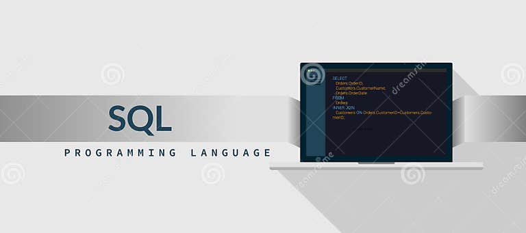 SQL Programming Language with Script Code on Laptop Screen, Programming ...