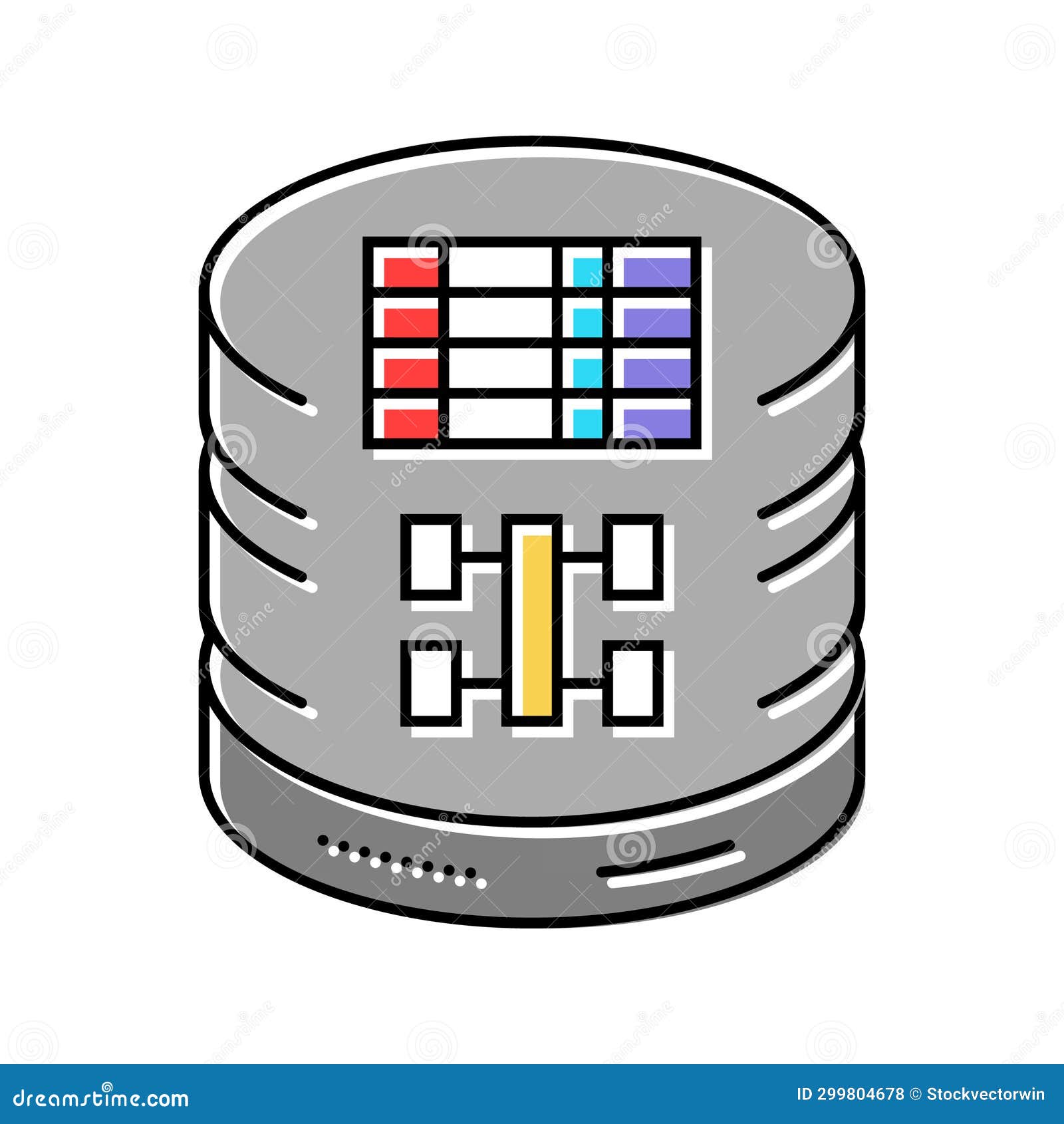 Sql Query Database Color Icon Vector Illustration Stock Illustration - Illustration of industry ...