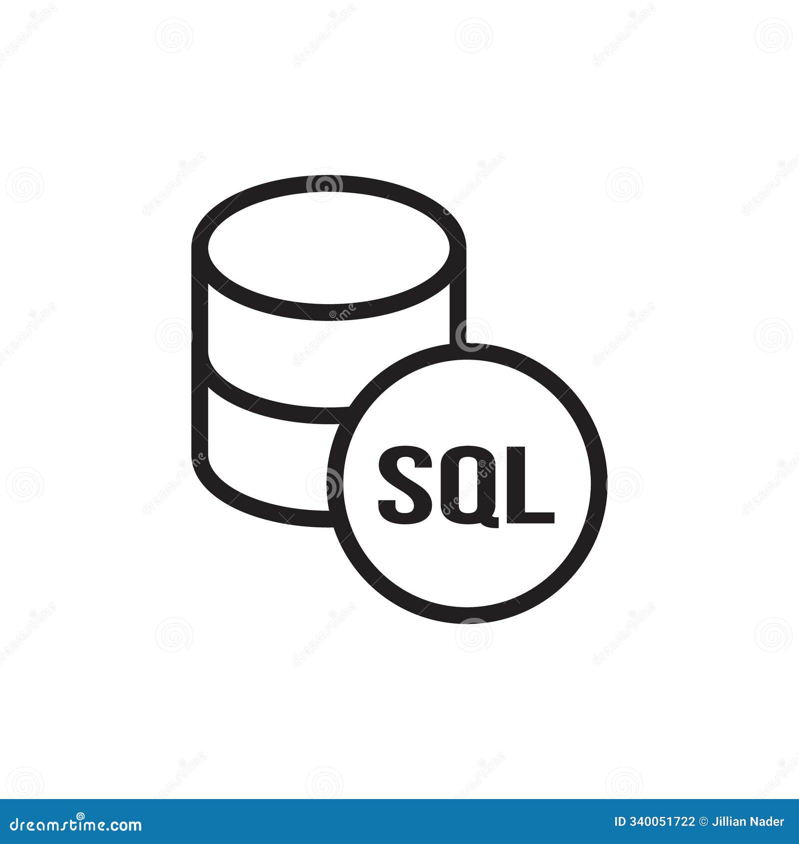SQL Server Icon Outline Vector for Web Ui Stock Vector - Illustration ...