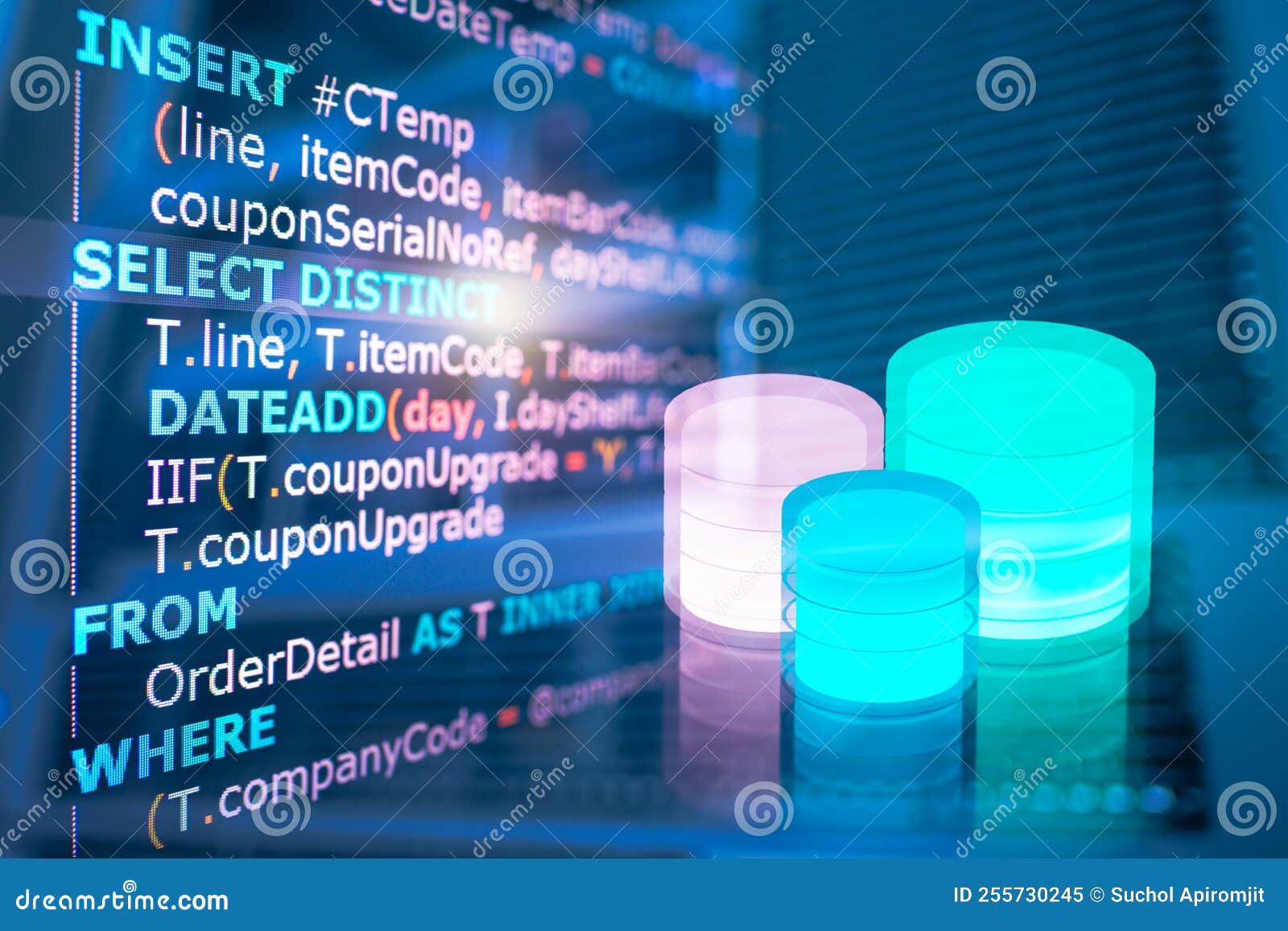 SQL (Structured Query Language) Code on Computer Monitor with Database ... SQL (Structured Query Language) Code on Computer Monitor with Database ...