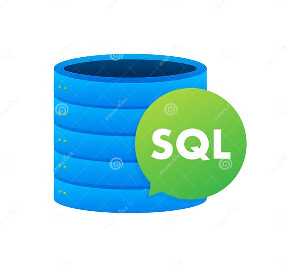SQL - Structured Query Language Icon, Label. Internet Security and ...