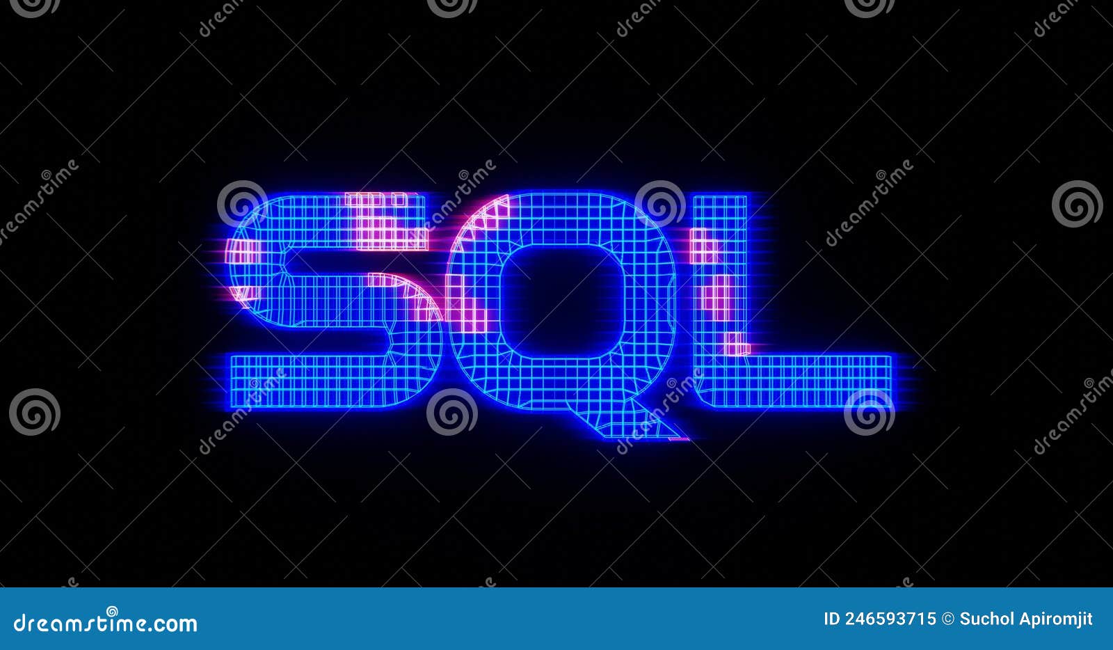 SQL (Structured Query Language) Text on Black Background Stock Video ...