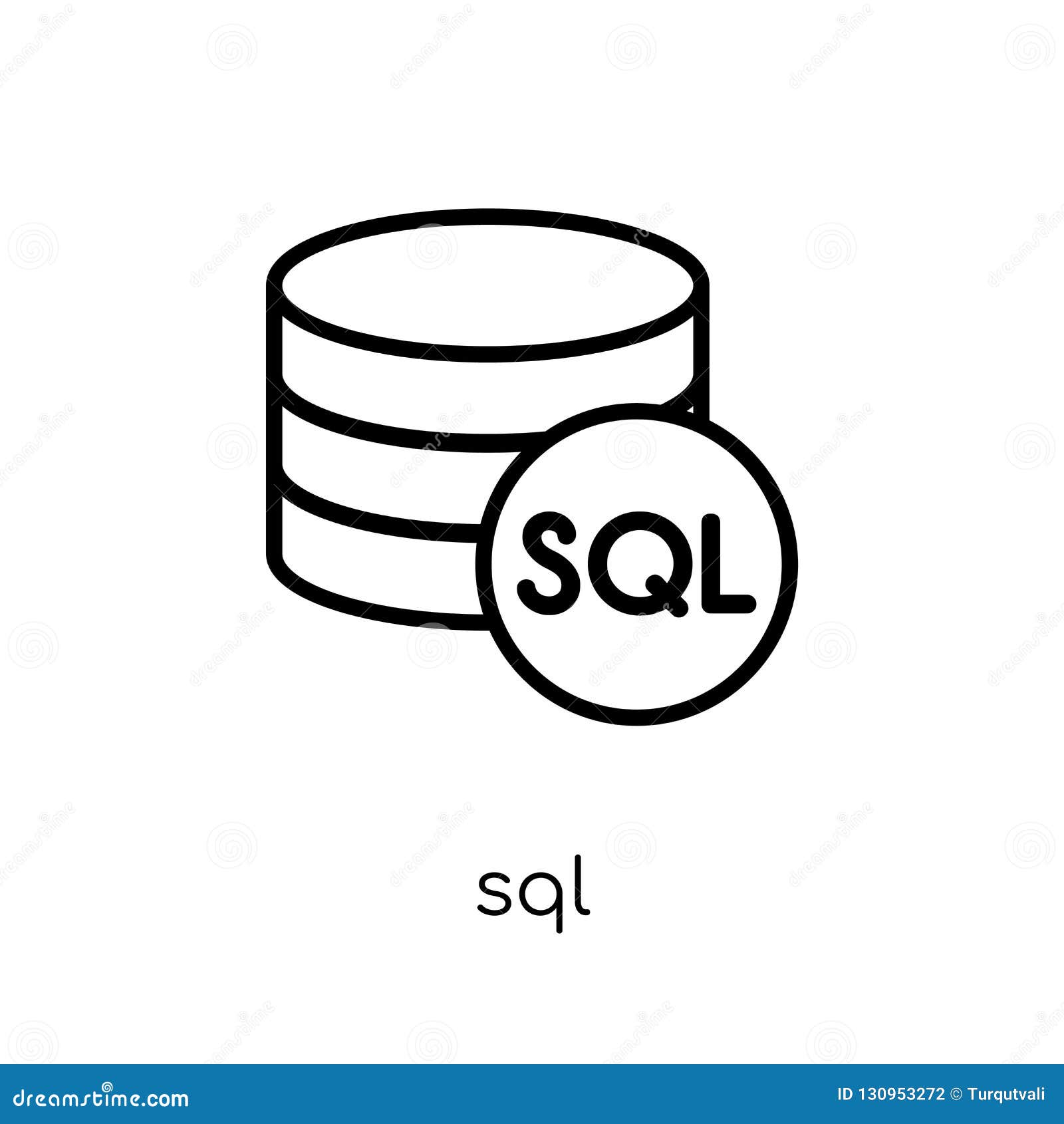 Sql-symbol Moderiktig Modern Plan Linjär VektorSql-symbol På Vit Bac Vektor Illustrationer ...