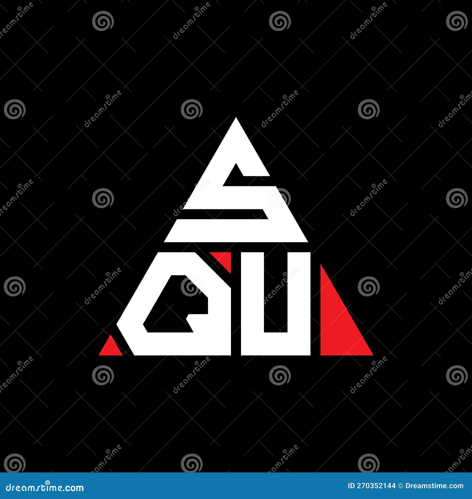 SQU Triangle Letter Logo Design with Triangle Shape. SQU Triangle Logo ...