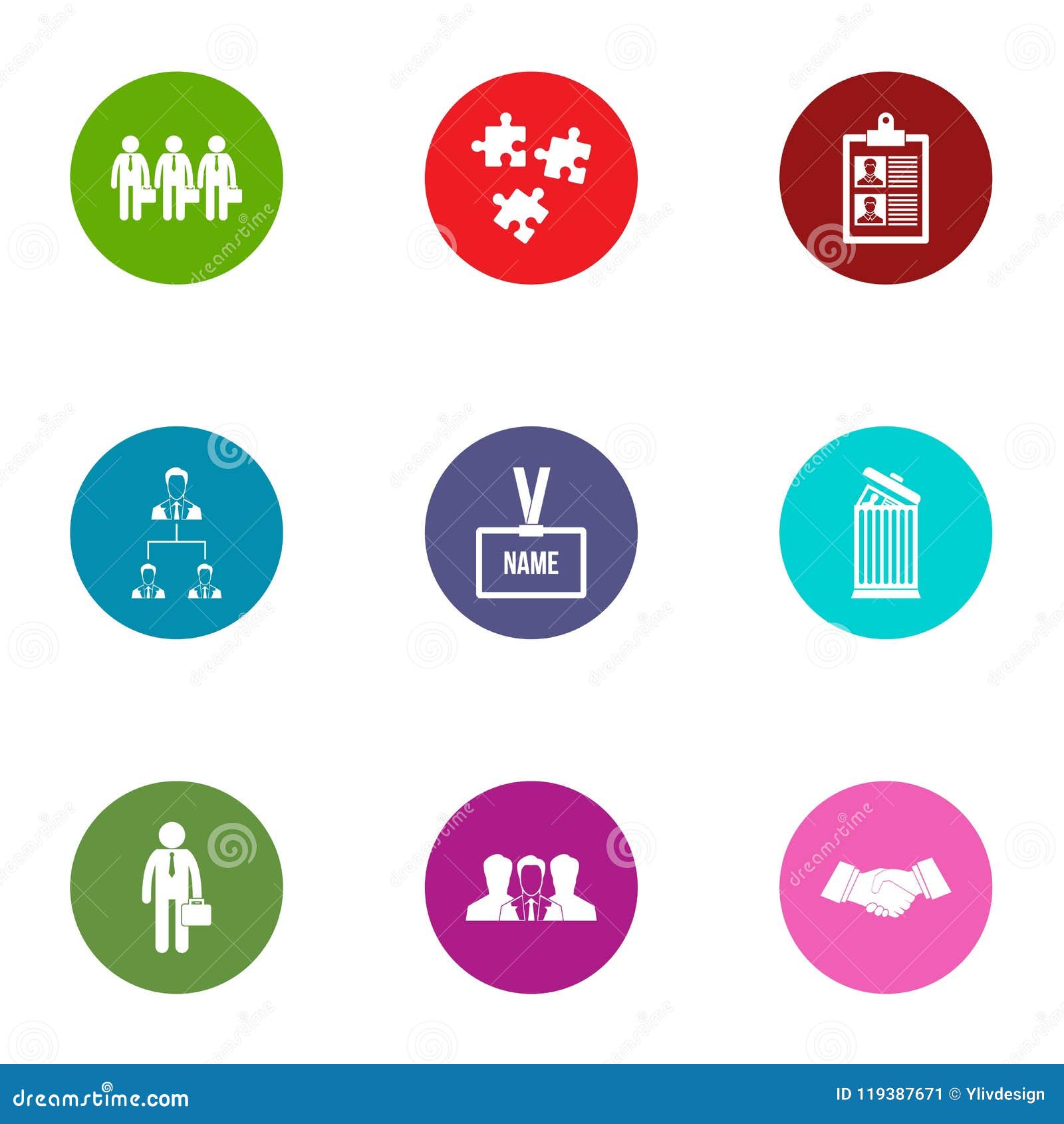 Squad Icons Set, Flat Style Stock Vector - Illustration of icons ...