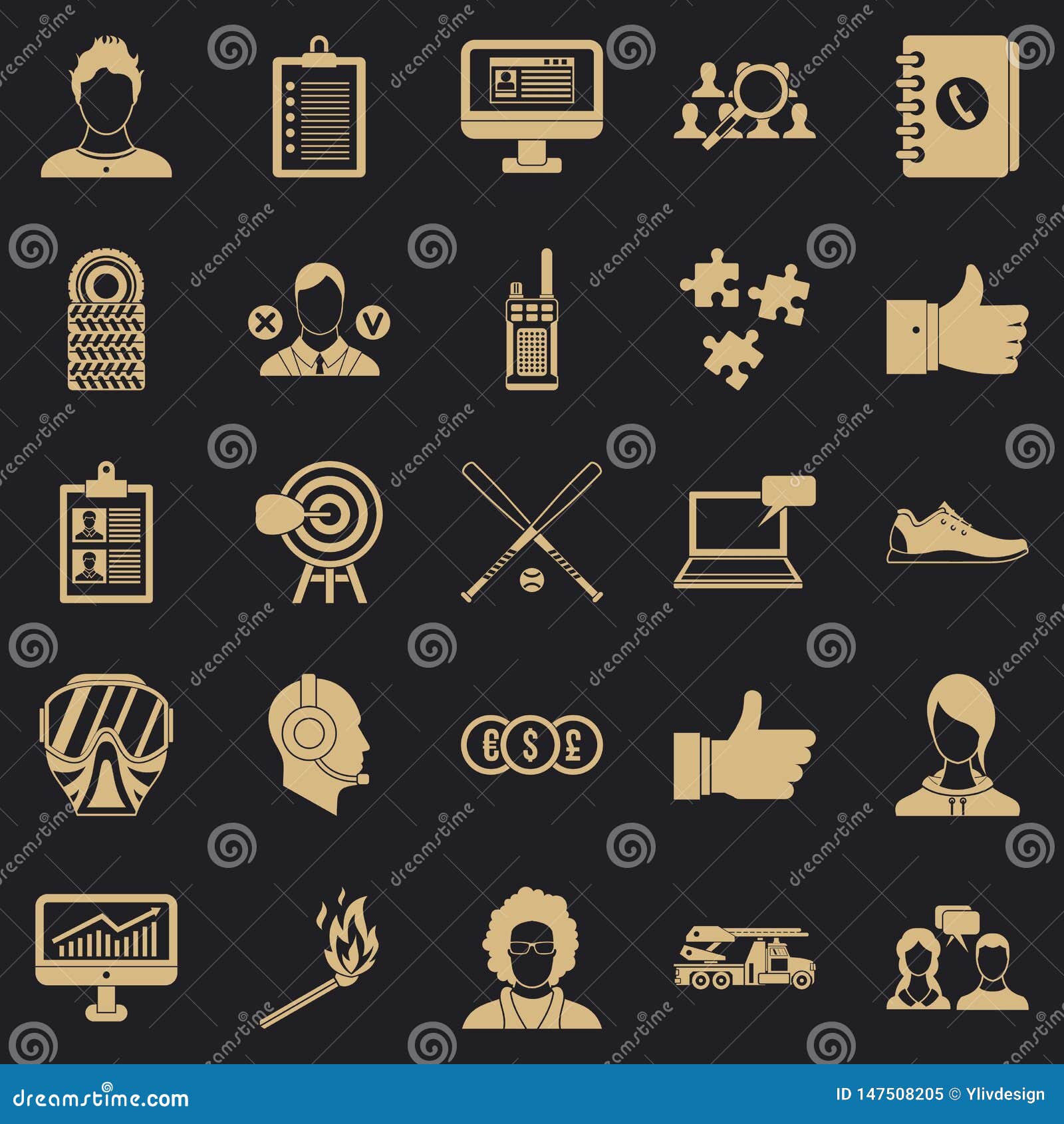 Squad Icons Set, Simple Style Stock Vector - Illustration of ...