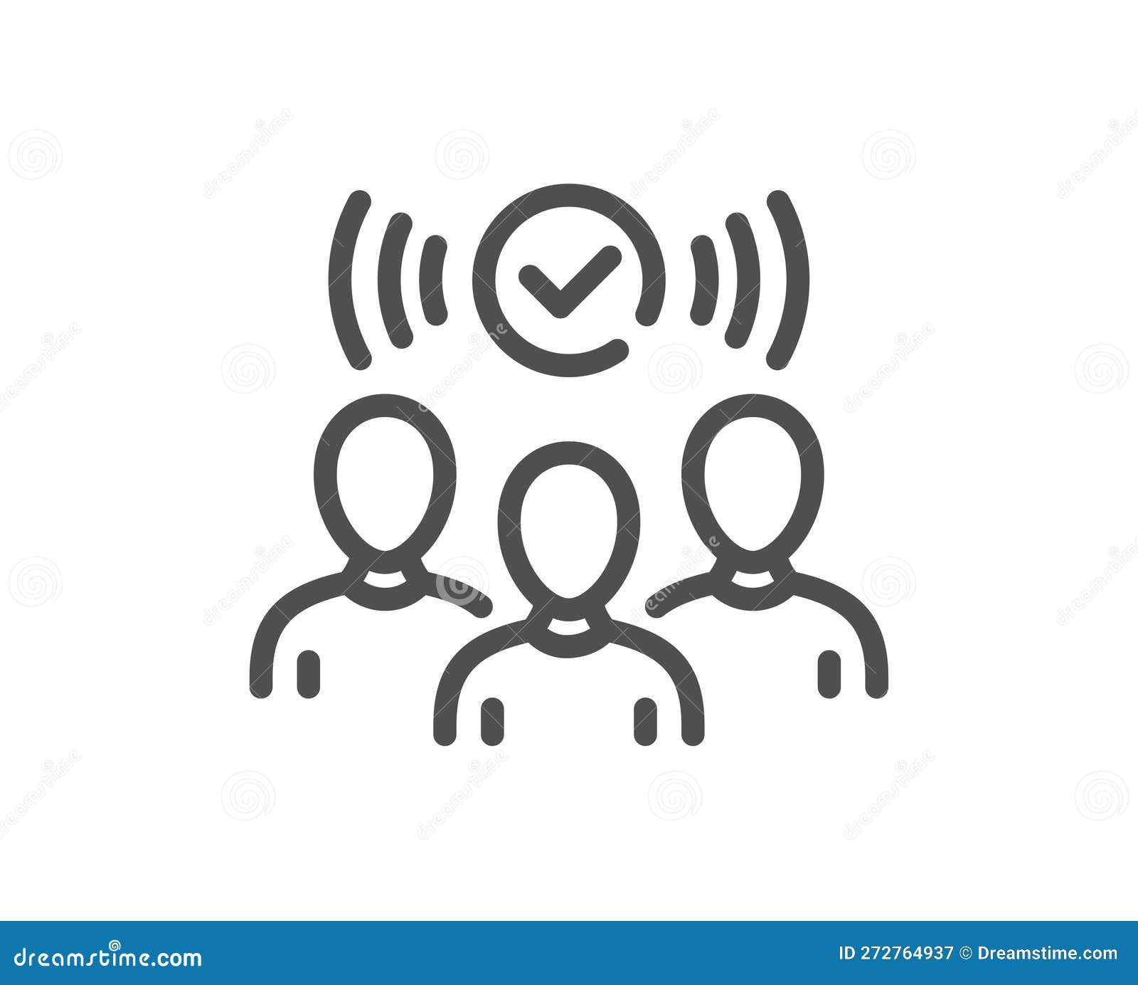 Squad Line Icon. Team Work Sign. Vector Stock Vector - Illustration of ...