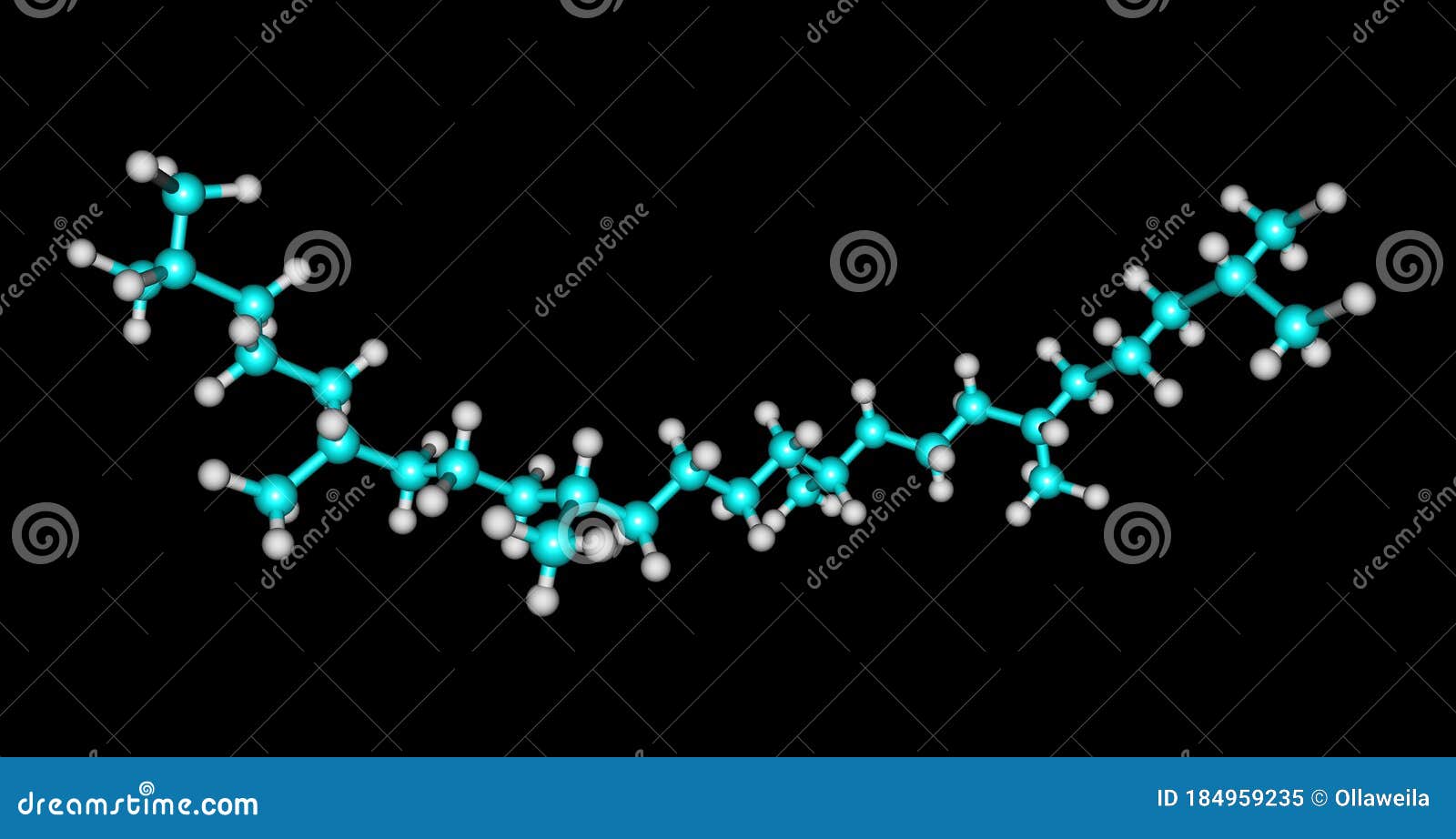 Squalane Molecular Structure Isolated on Black Stock Illustration ...