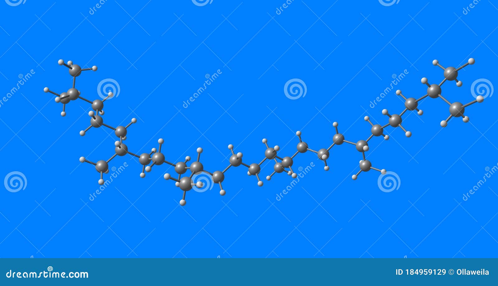 Squalane Molecular Structure Isolated on Blue Stock Illustration ...