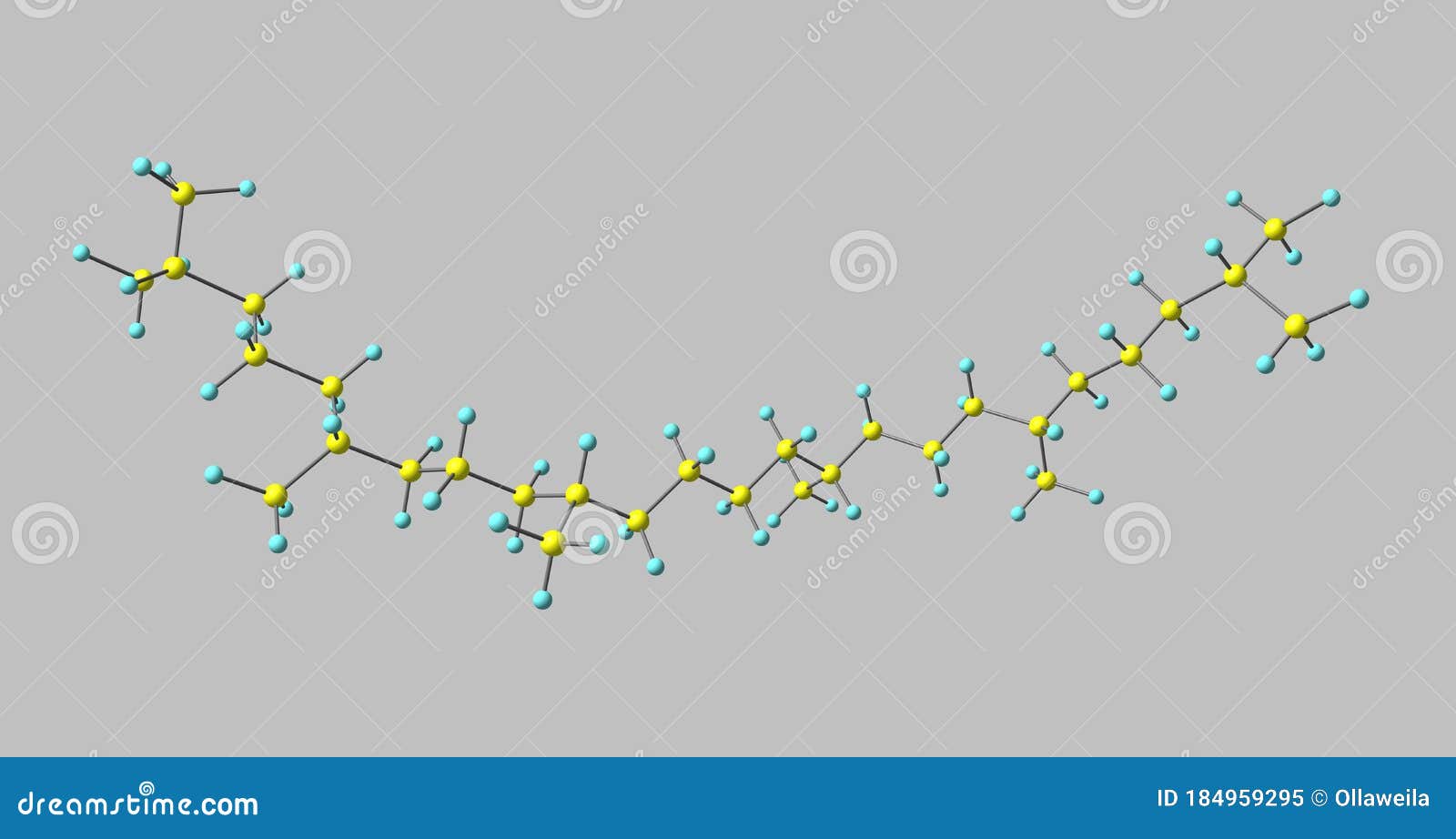 Squalane Molecular Structure Isolated on Grey Stock Illustration ...