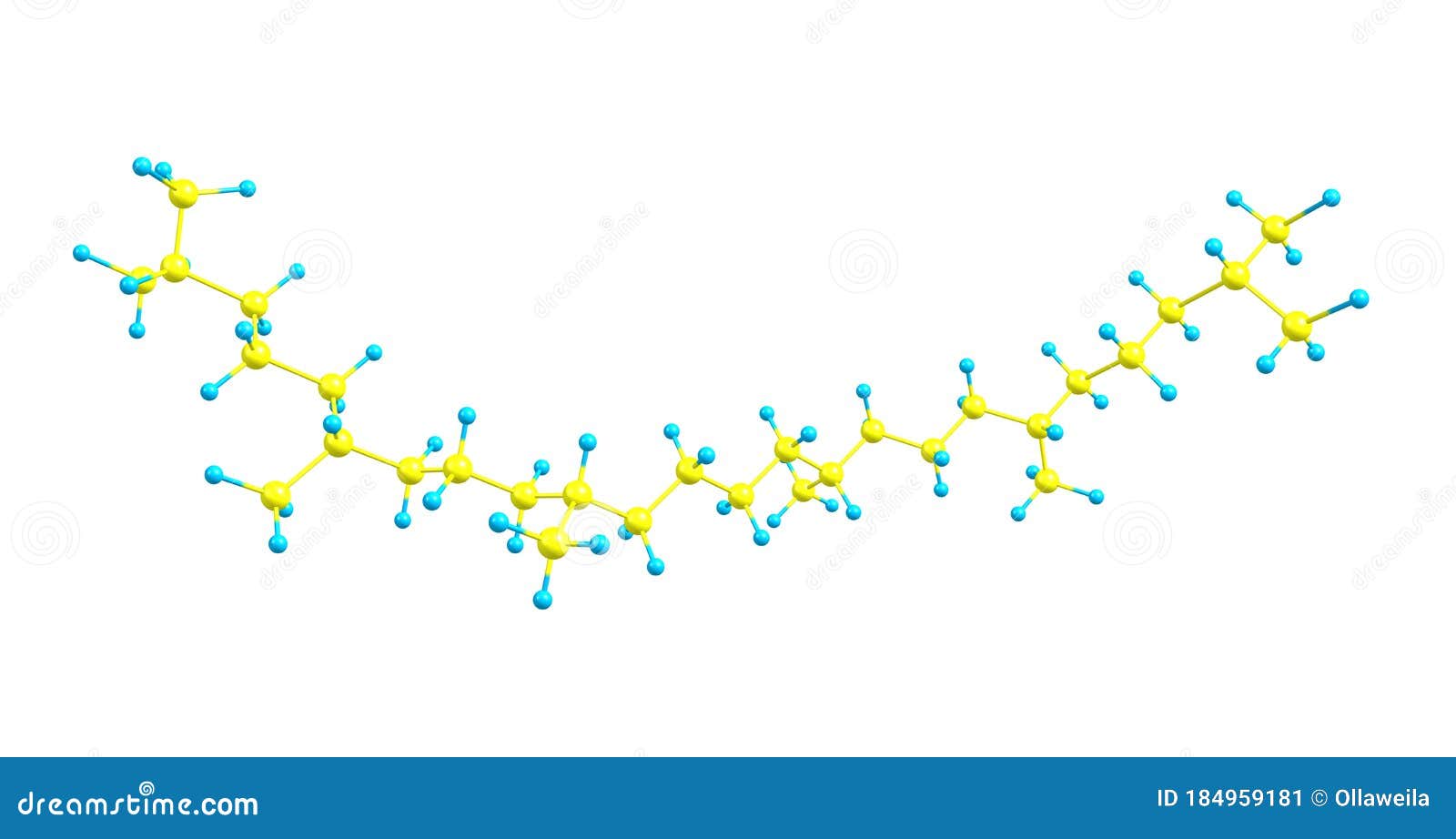 Squalane Molecular Structure Isolated on White Stock Illustration ...