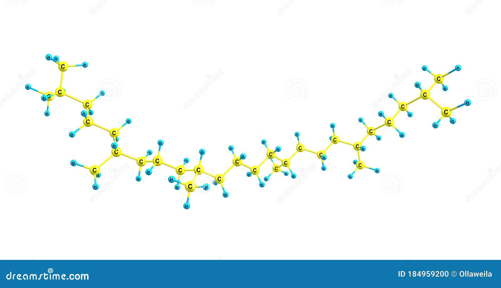 Squalane Molecular Structure Isolated on White Stock Illustration ...