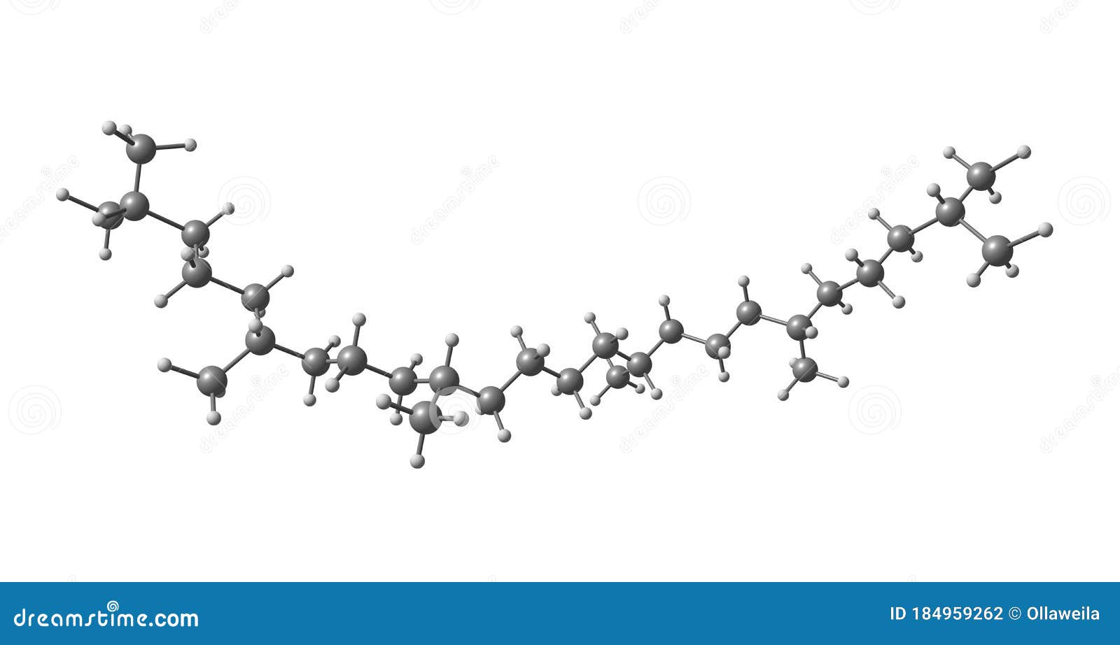 Squalane Molecular Structure Isolated on White Stock Illustration ...