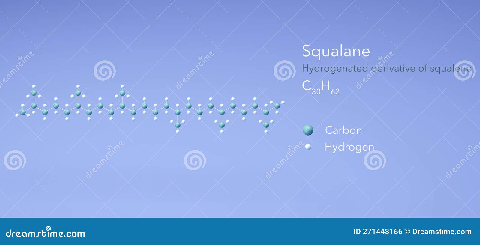 Squalane Molecule, Molecular Structures, Derivative Squalene, 3d Model ...