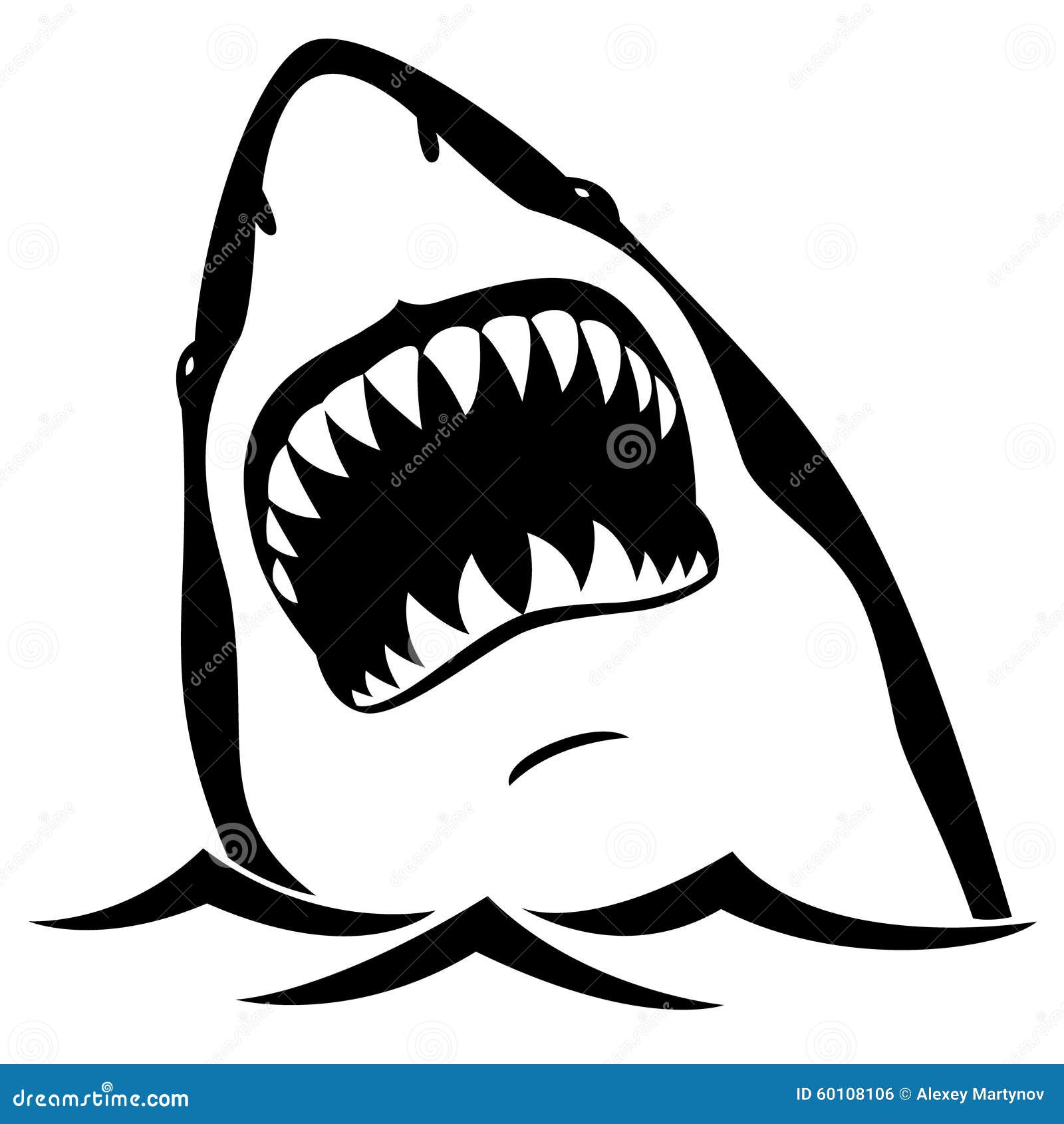 Squalo illustrazione vettoriale. Illustrazione di predatore - 60108106