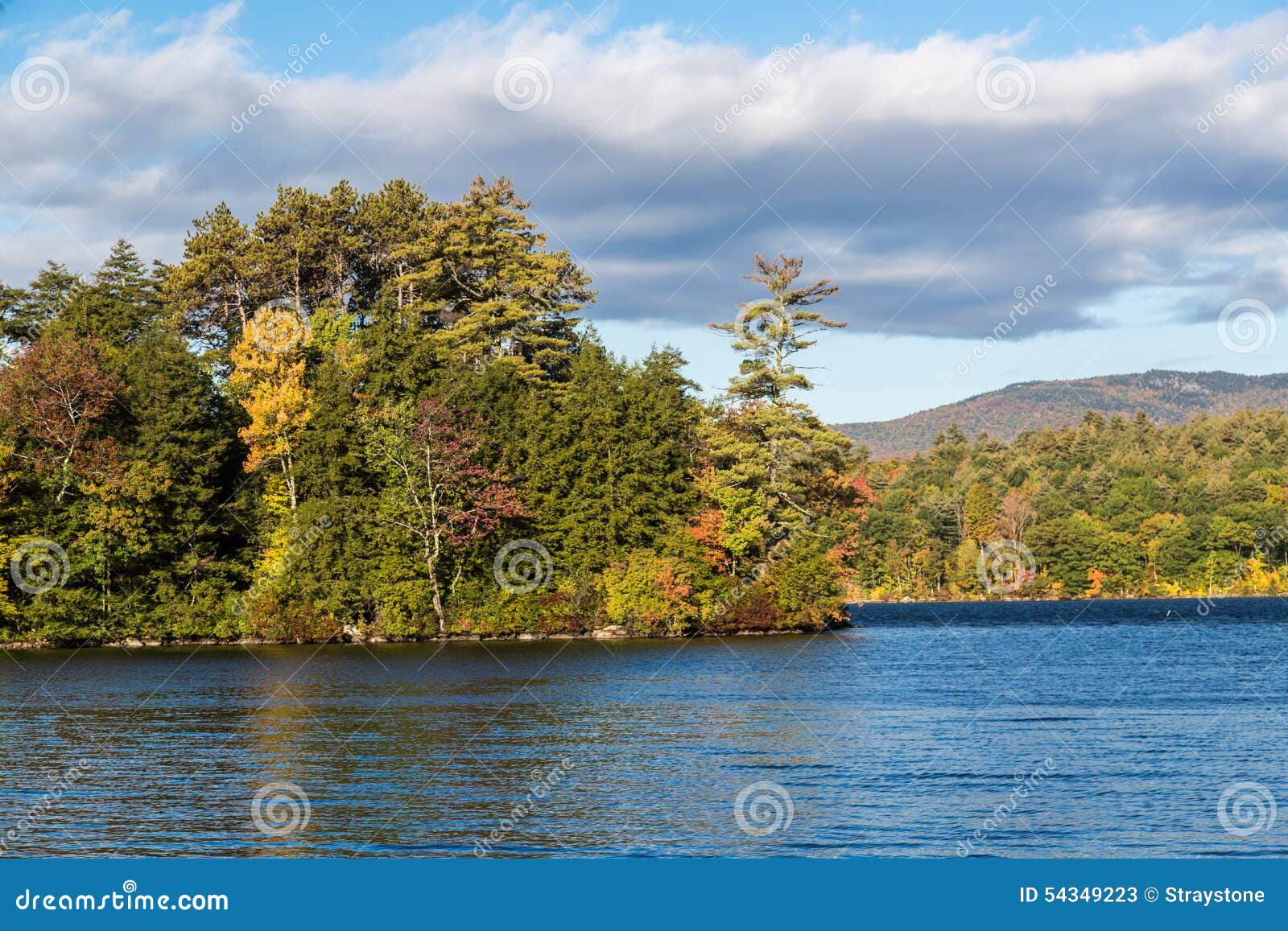 Squam Lake on an October Morning Stock Image - Image of lakeshore ...