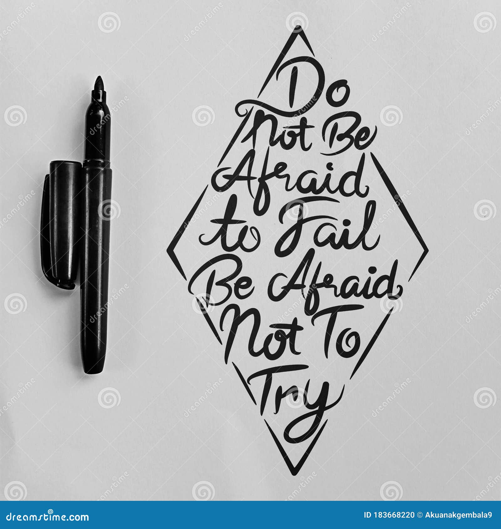 Do Not Be Afraid To Fail, Be Afraid Not To Try Stock Vector ...