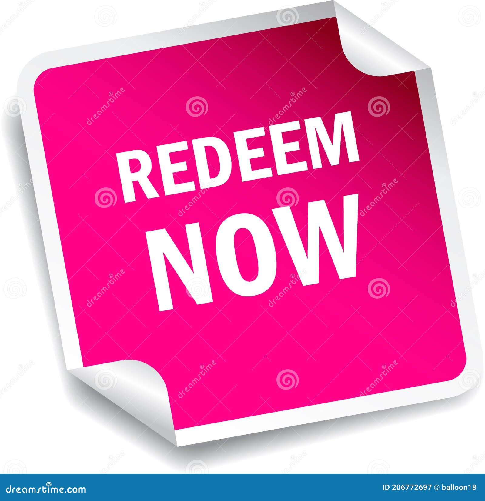 Redeem now vector sticker stock illustration. Illustration of ...