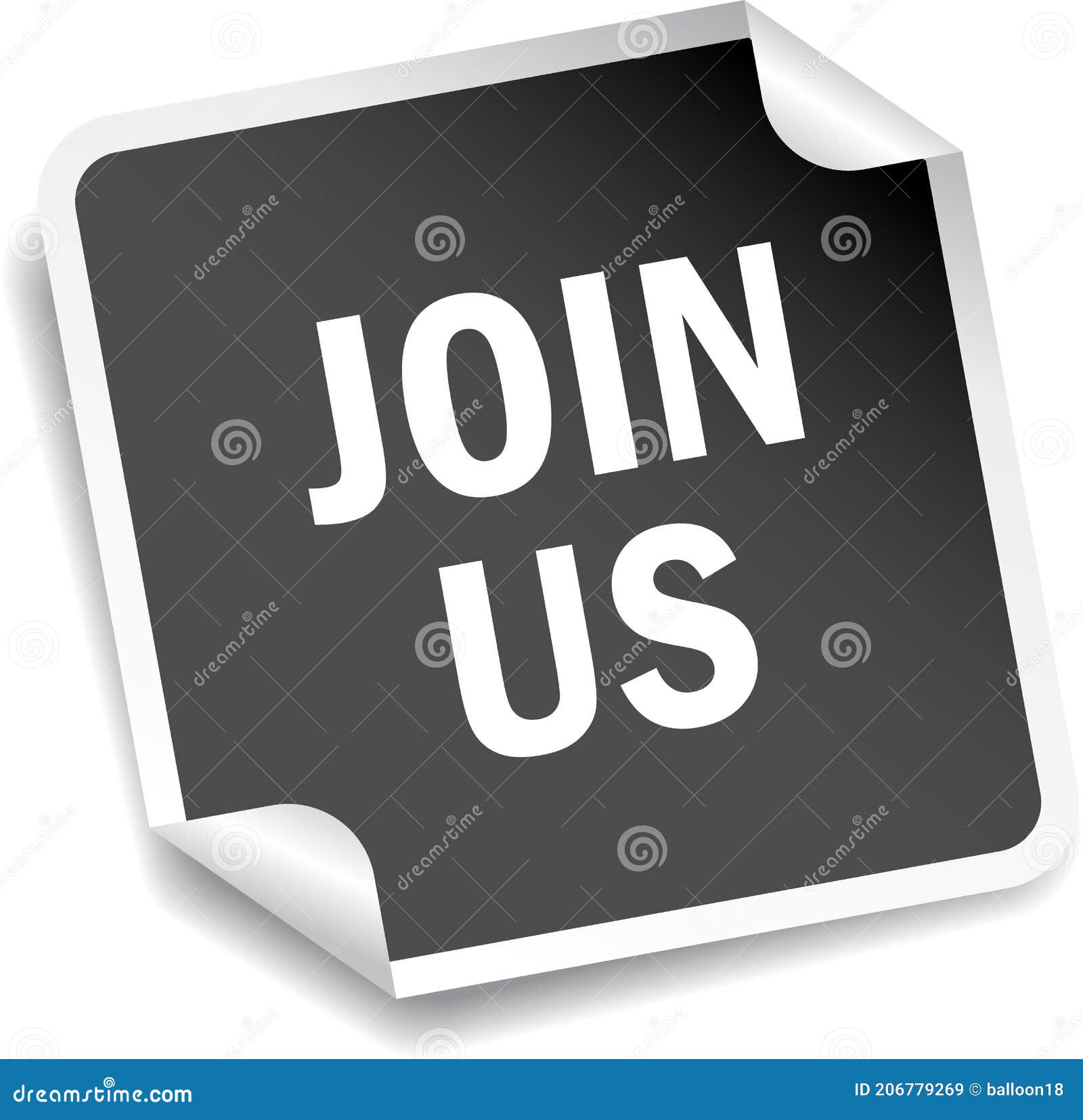 Join us vector sticker stock illustration. Illustration of advertising ...