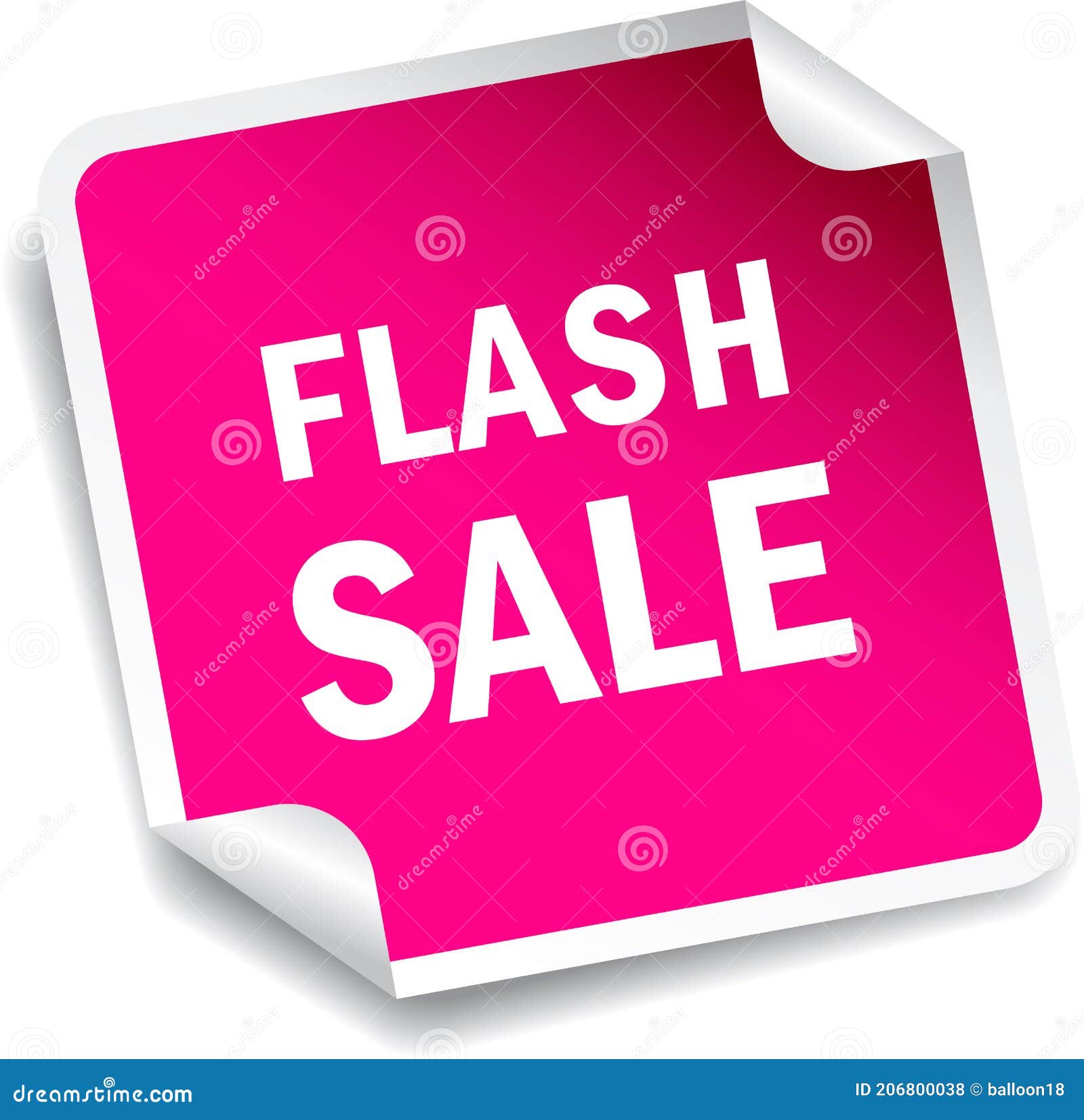 Flash sale curly sticker stock illustration. Illustration of clip ...