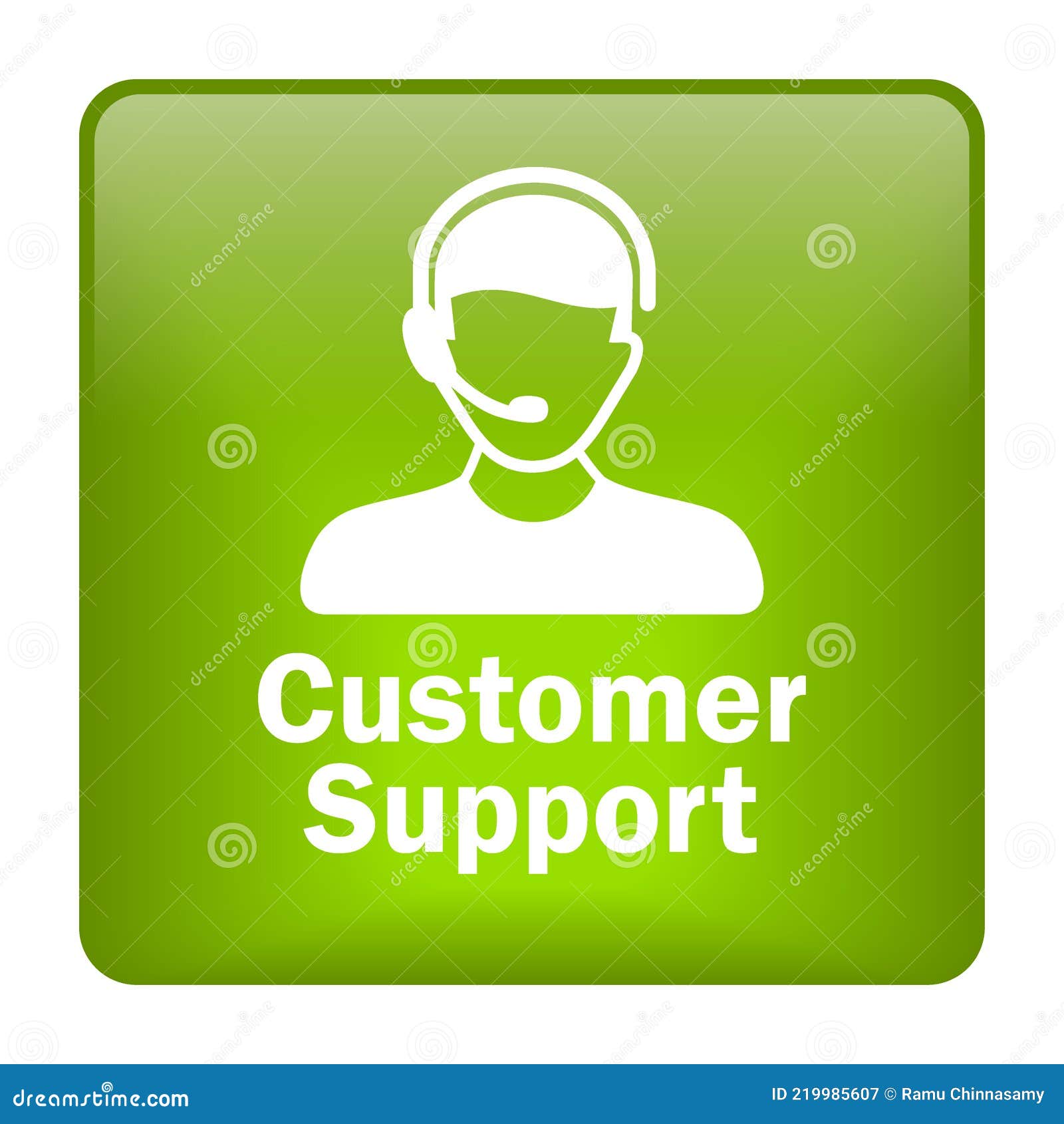 Customer Support Service Icon Button Stock Illustration - Illustration ...