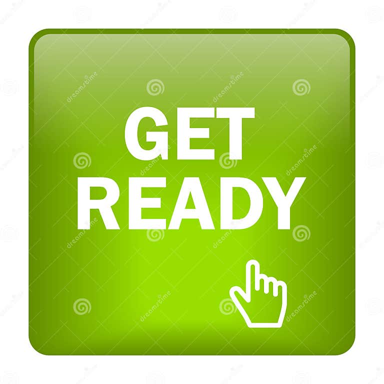 Get ready icon button stock illustration. Illustration of bright ...