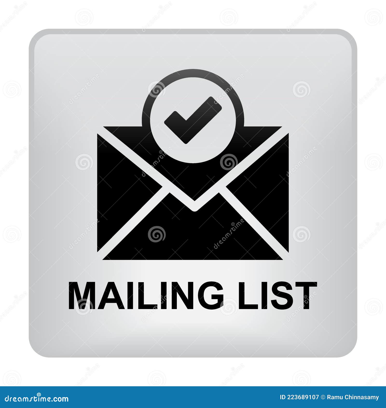 Mailing List Icon Web Button Stock Illustration - Illustration of ...