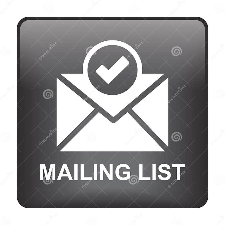 Mailing List Icon Web Button Stock Illustration - Illustration of ...