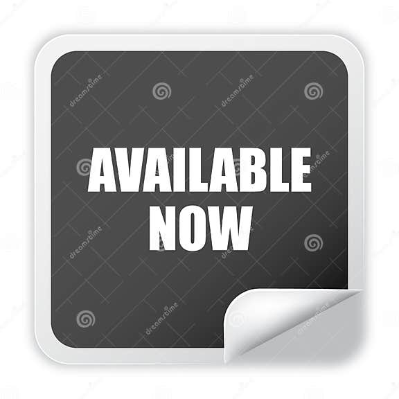 Available Now Sticker Vector Illustration Stock Illustration ...