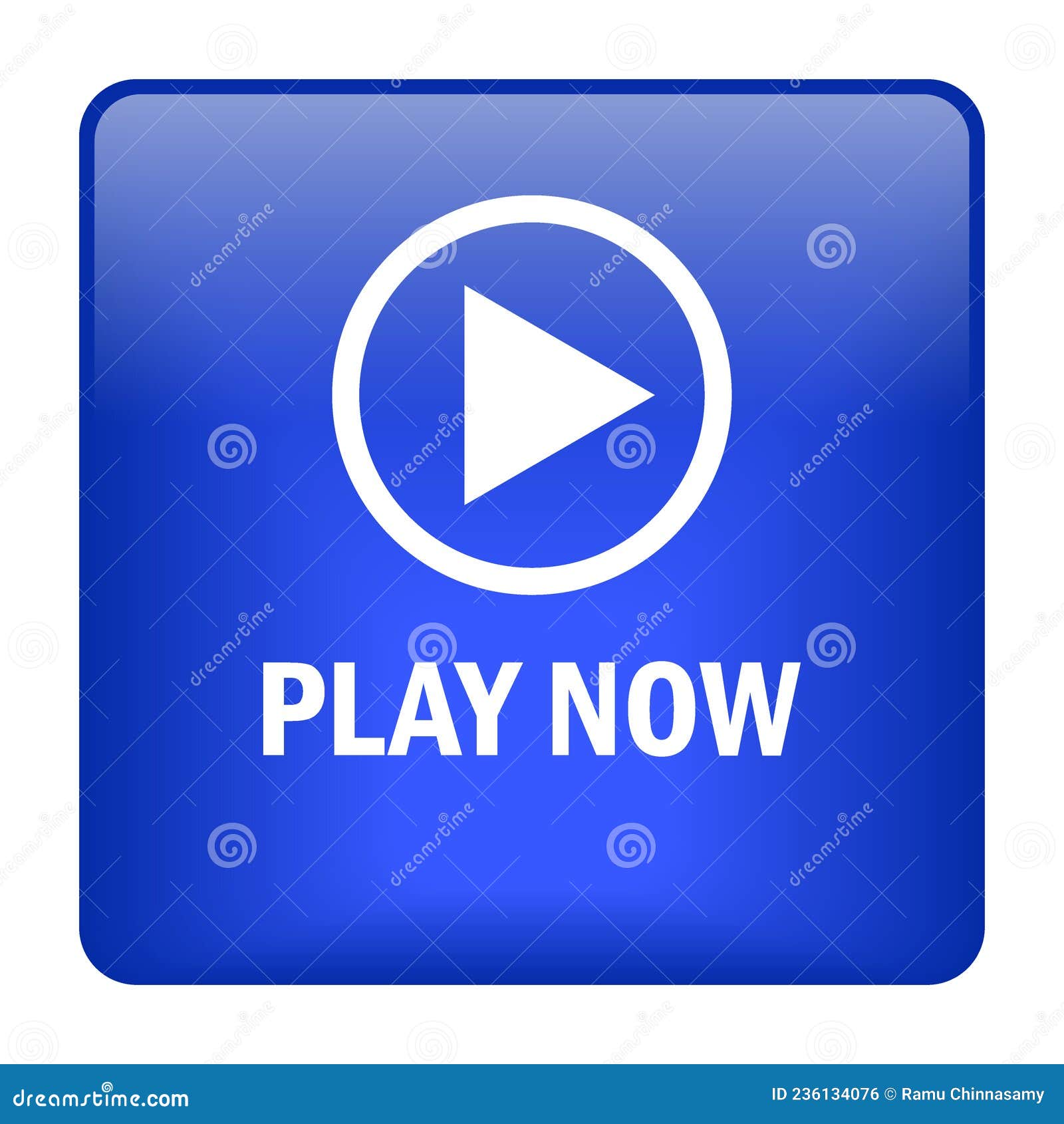 Play now button on white stock illustration. Illustration of ...