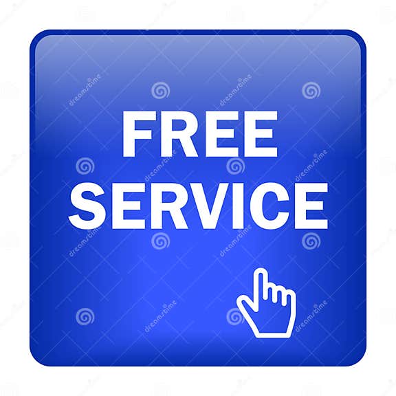 Free Service Icon Button on White Stock Illustration - Illustration of ...