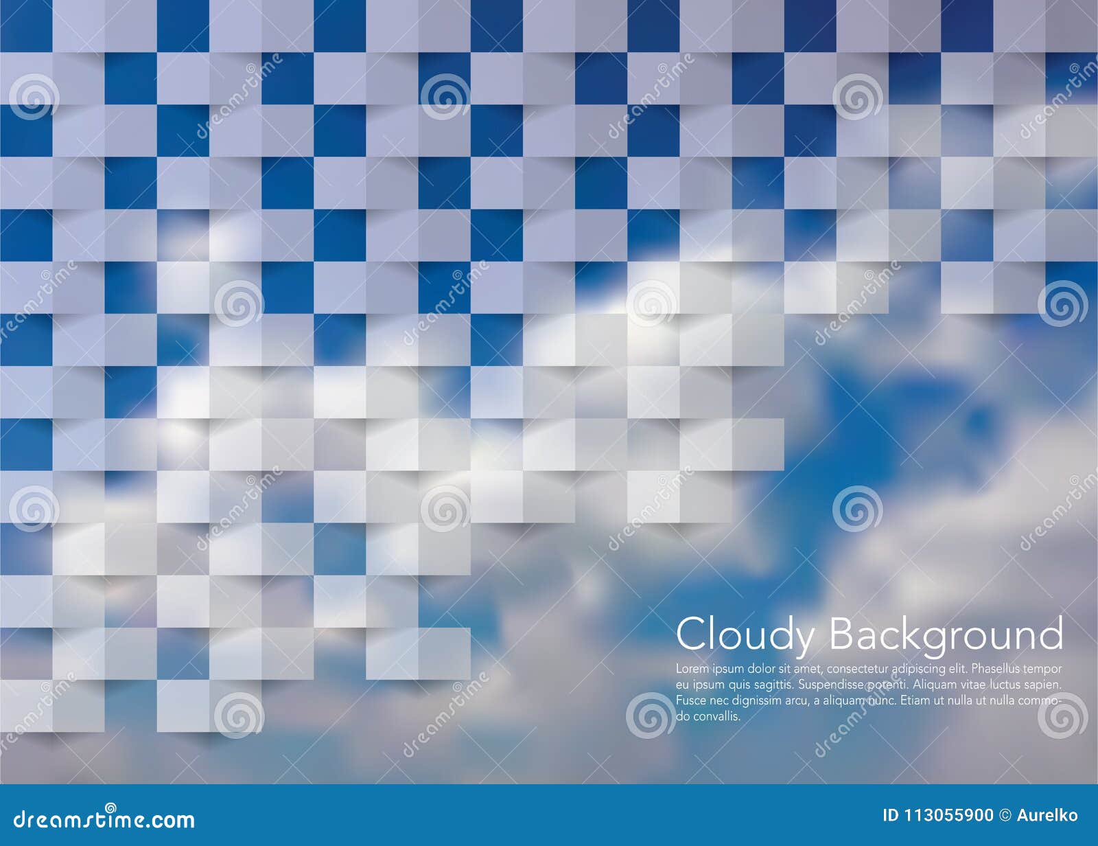 Paper square cloud stock vector. Illustration of nature - 113055900