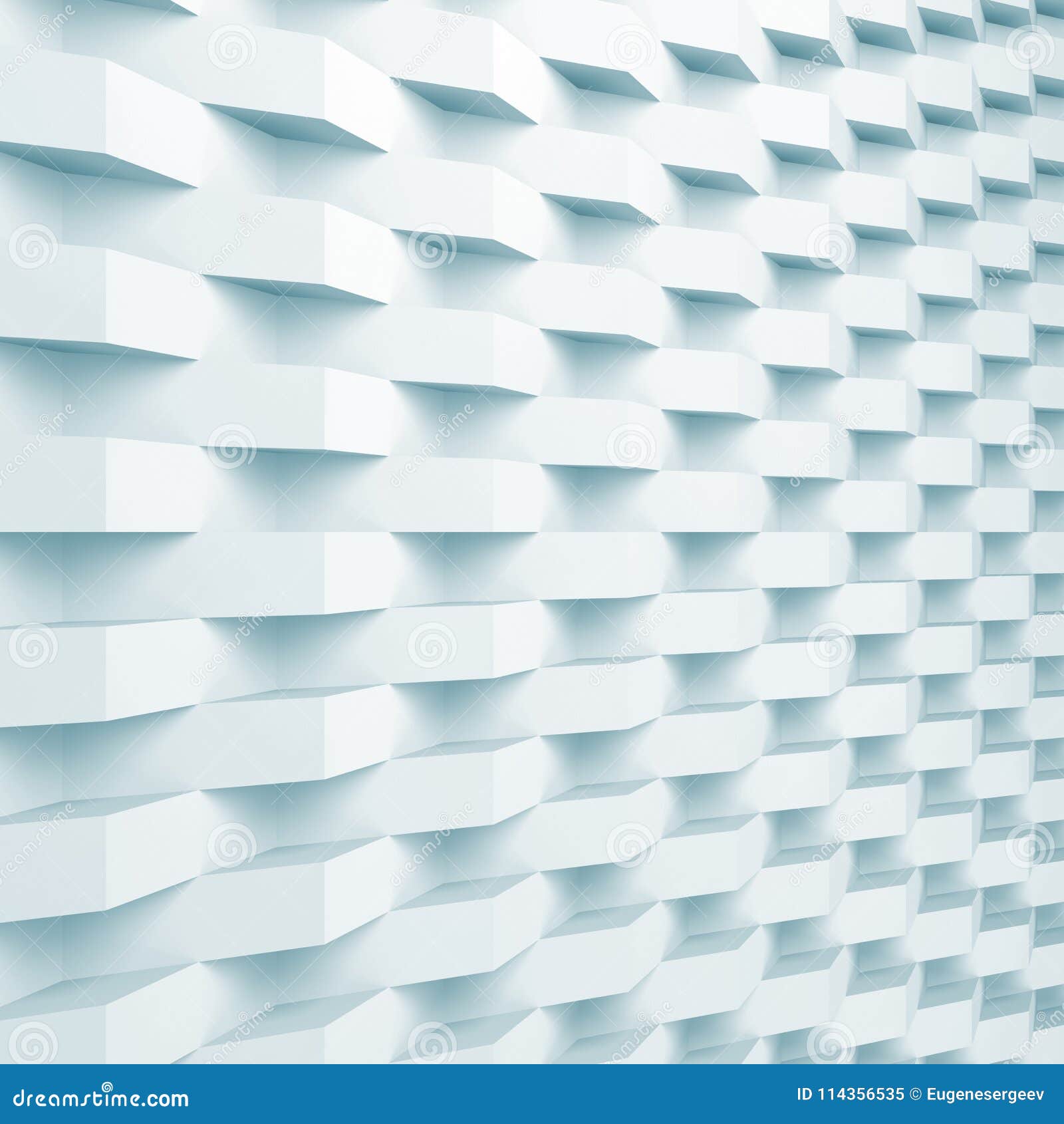 Relief Pattern Over Wall. Blue Toned 3d Stock Illustration ...