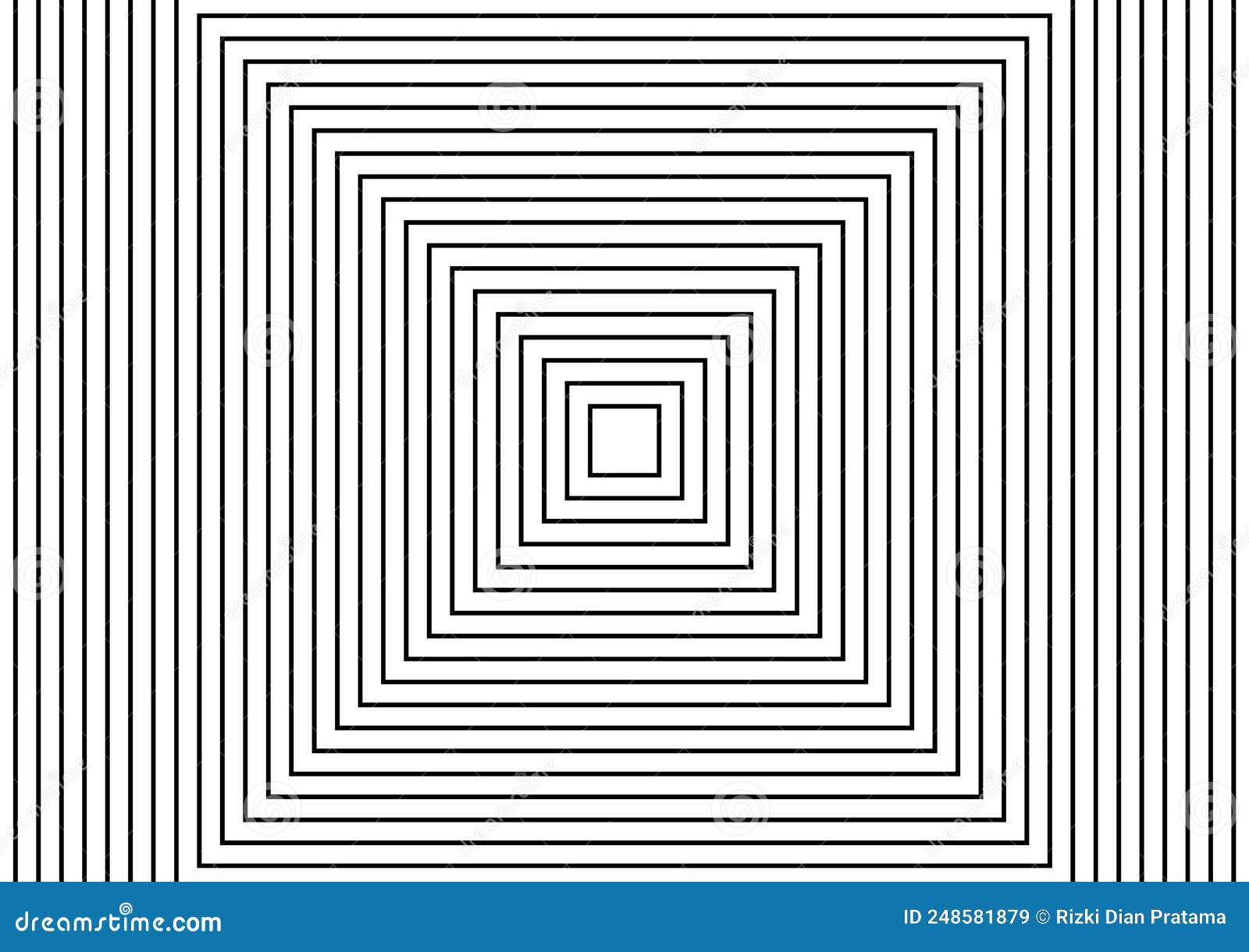 Square Abstract Line Background on White Background Stock Vector ...