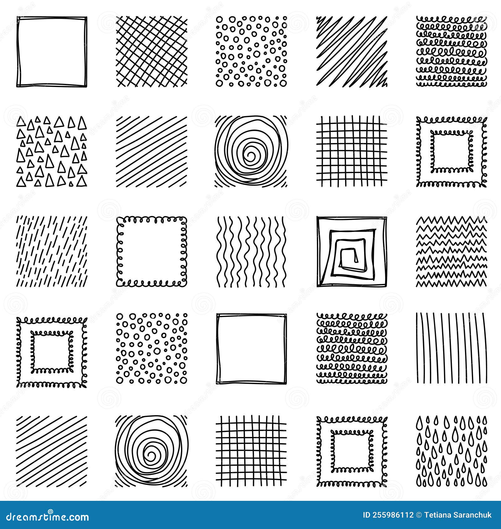 Square Abstract Line Black Background Seamless Pattern. Abstract Line ...