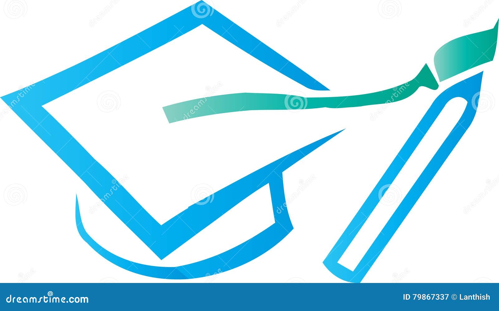 Square Academic Cap and Pen Stock Vector - Illustration of cambridge ...