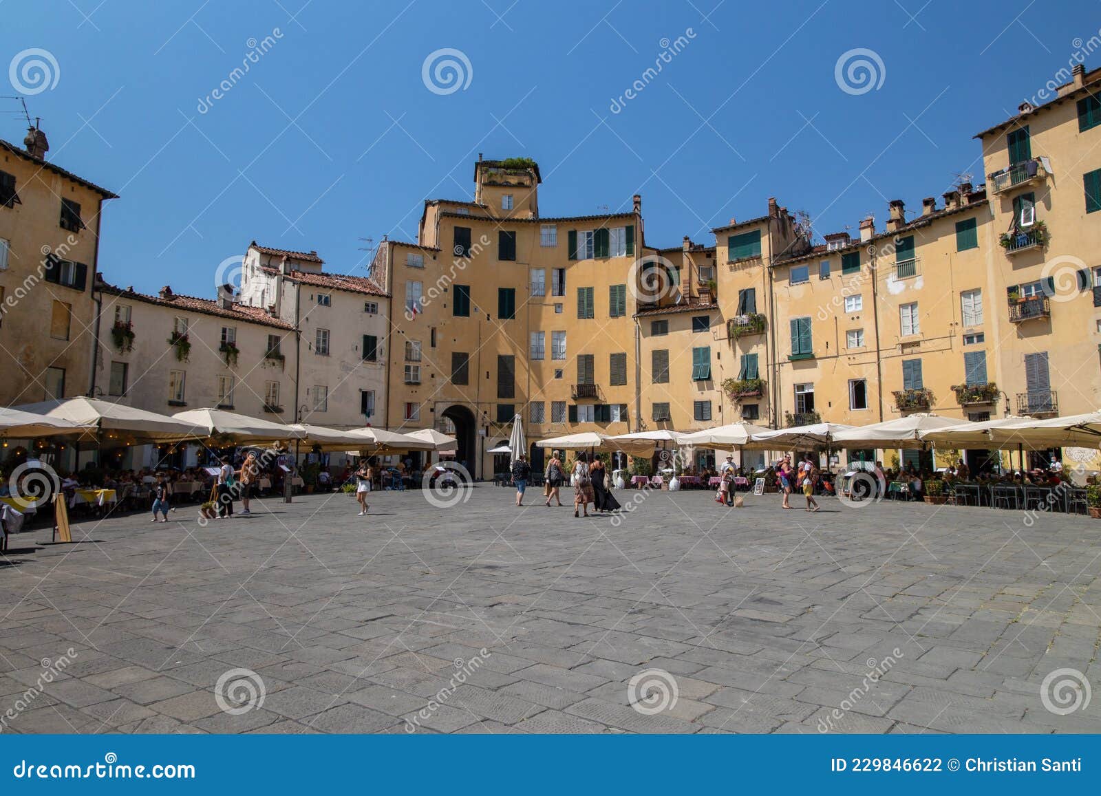 Square of the Amphitheater Lucca Italy Editorial Photography - Image of ...