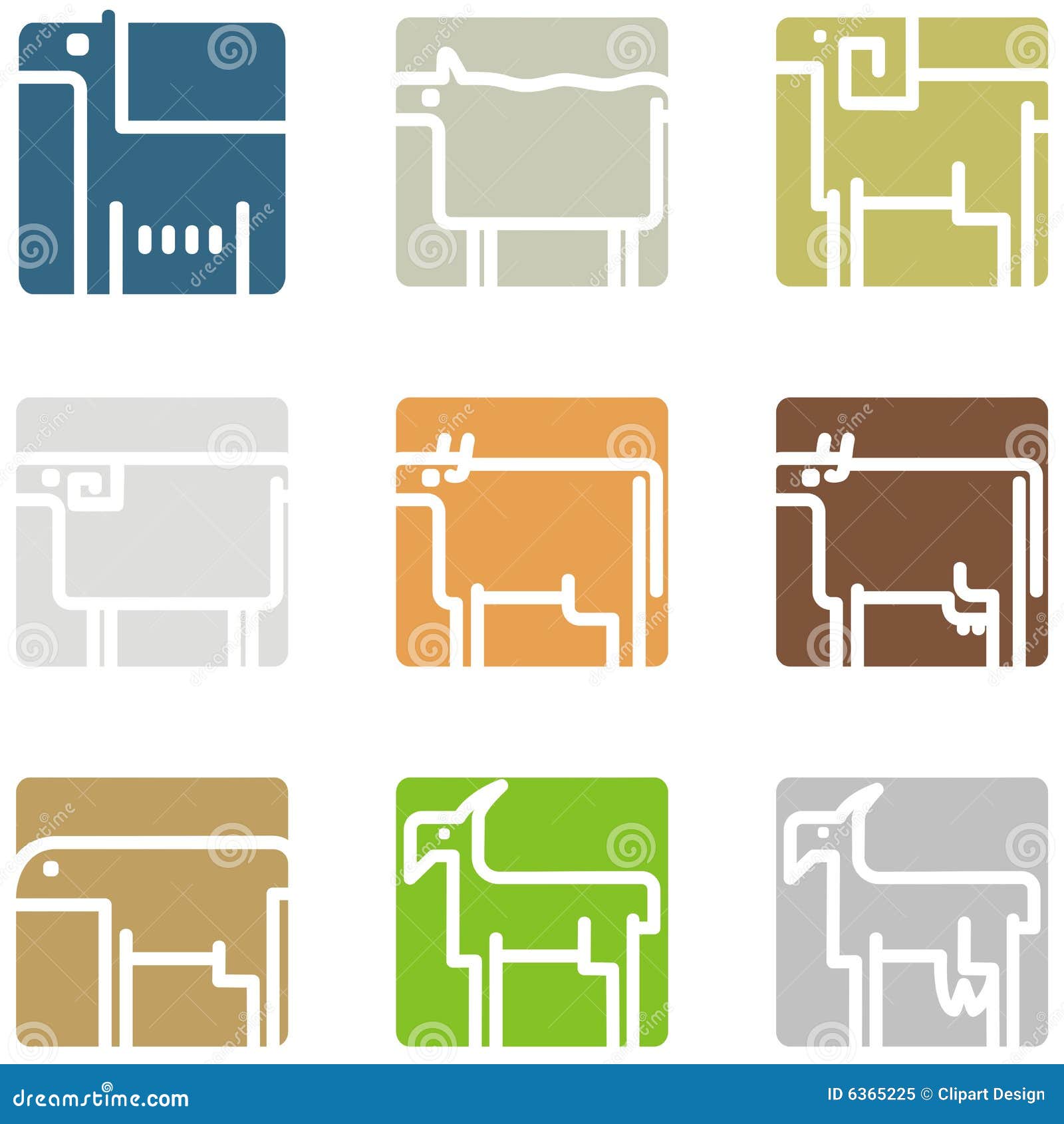 Square animal icons stock vector. Illustration of animal - 6365225