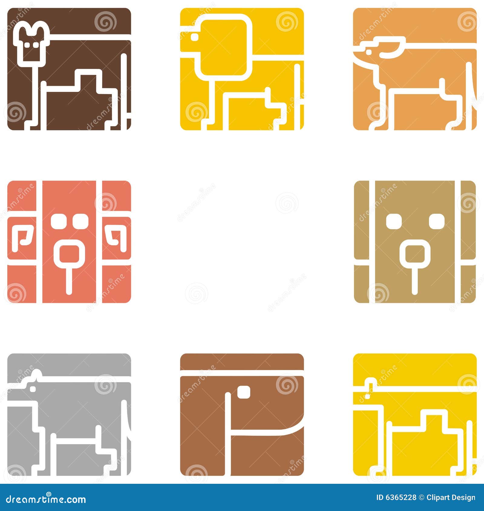 Square animal icons stock vector. Illustration of graphic - 6365228