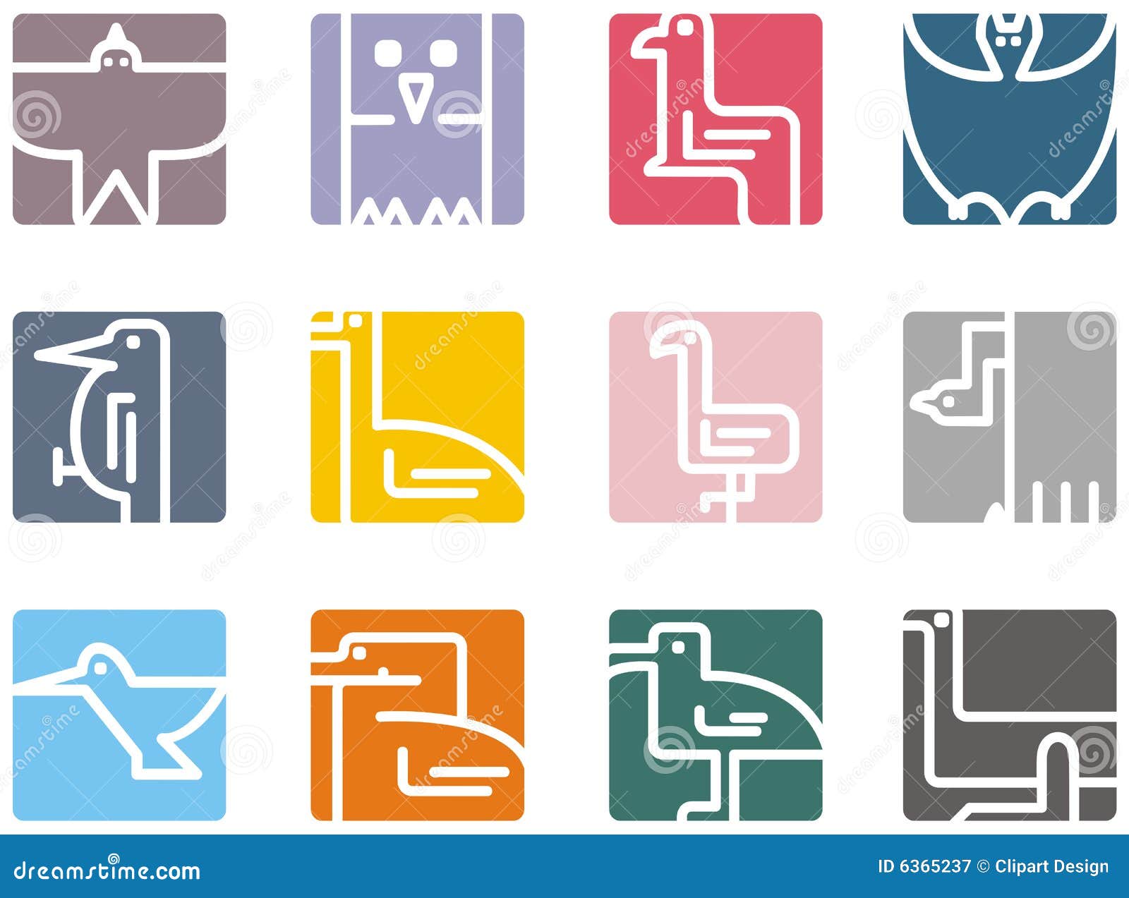 Square animal icons stock vector. Illustration of flamingo - 6365237