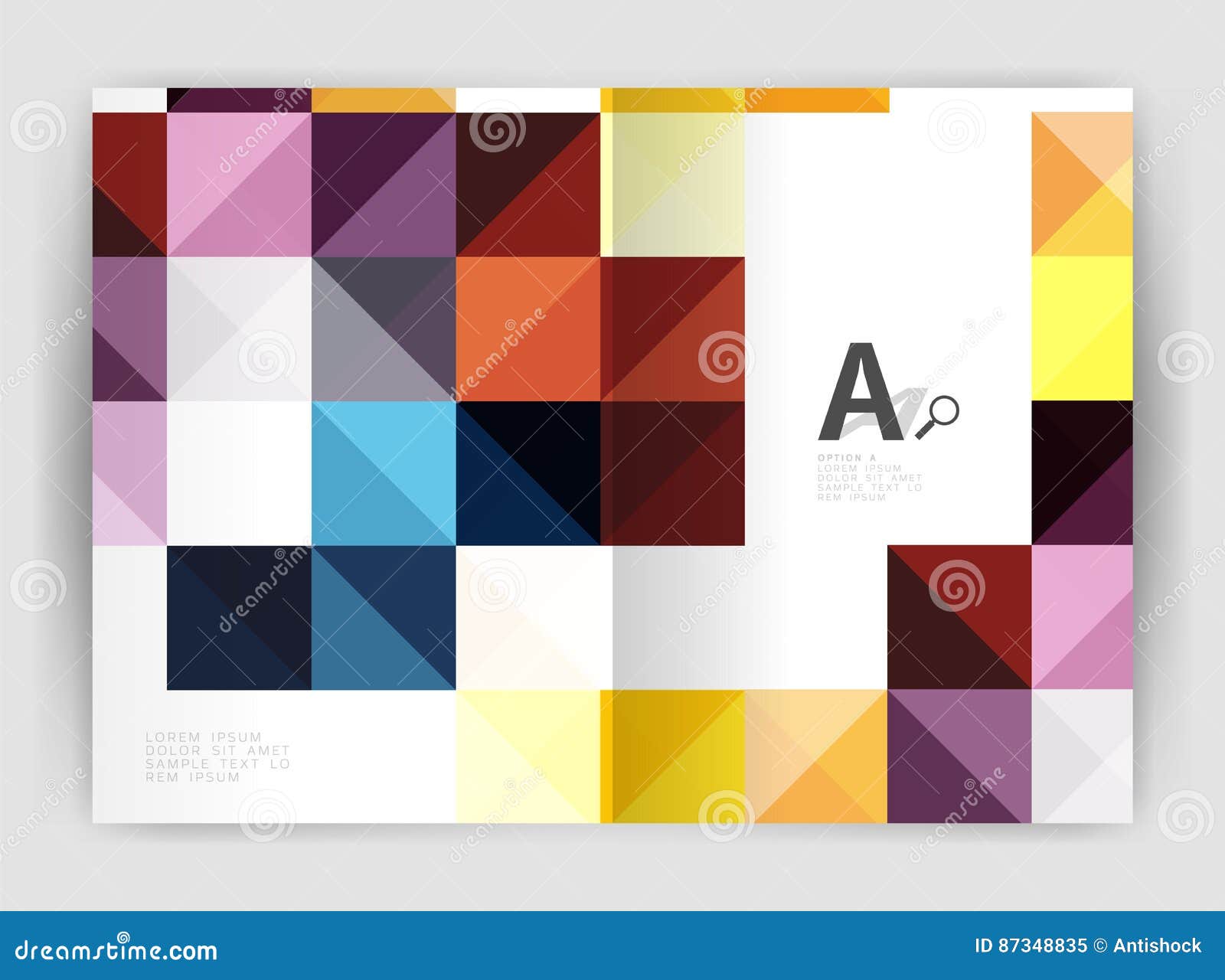 Square Annual Report Brochure A4 Print Template Stock Illustration ...