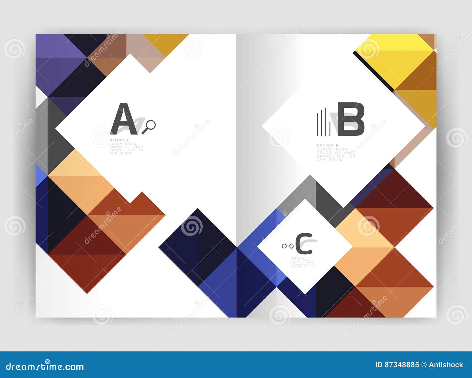 Square Annual Report Brochure A4 Print Template Stock Illustration ...